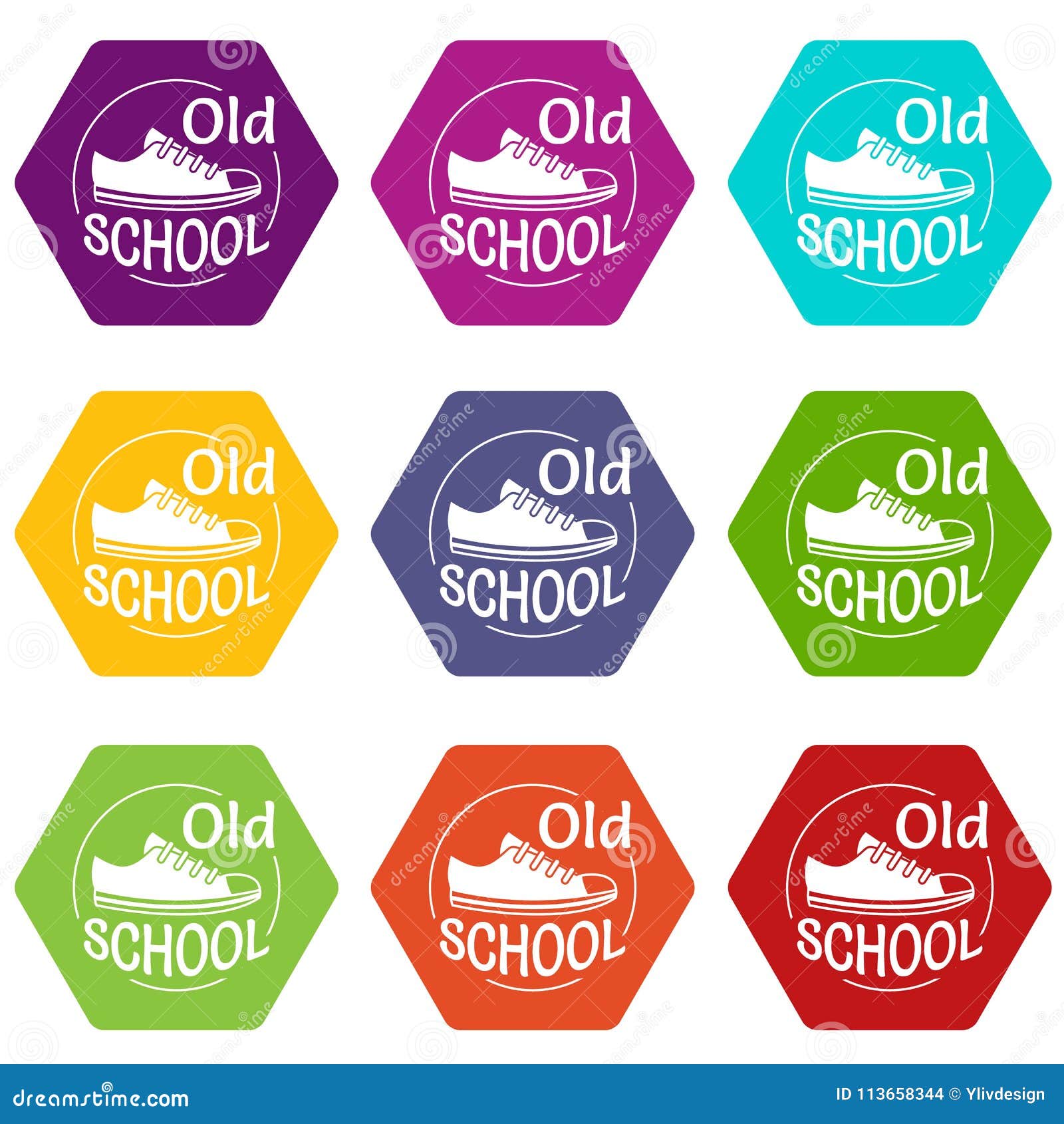 Old School Icons Set 9 Vector Stock Vector - Illustration of salon ...