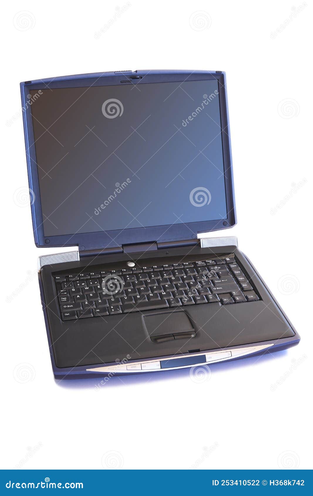 Old School Laptop Isolated on White. Electronic Device. E-commerce ...