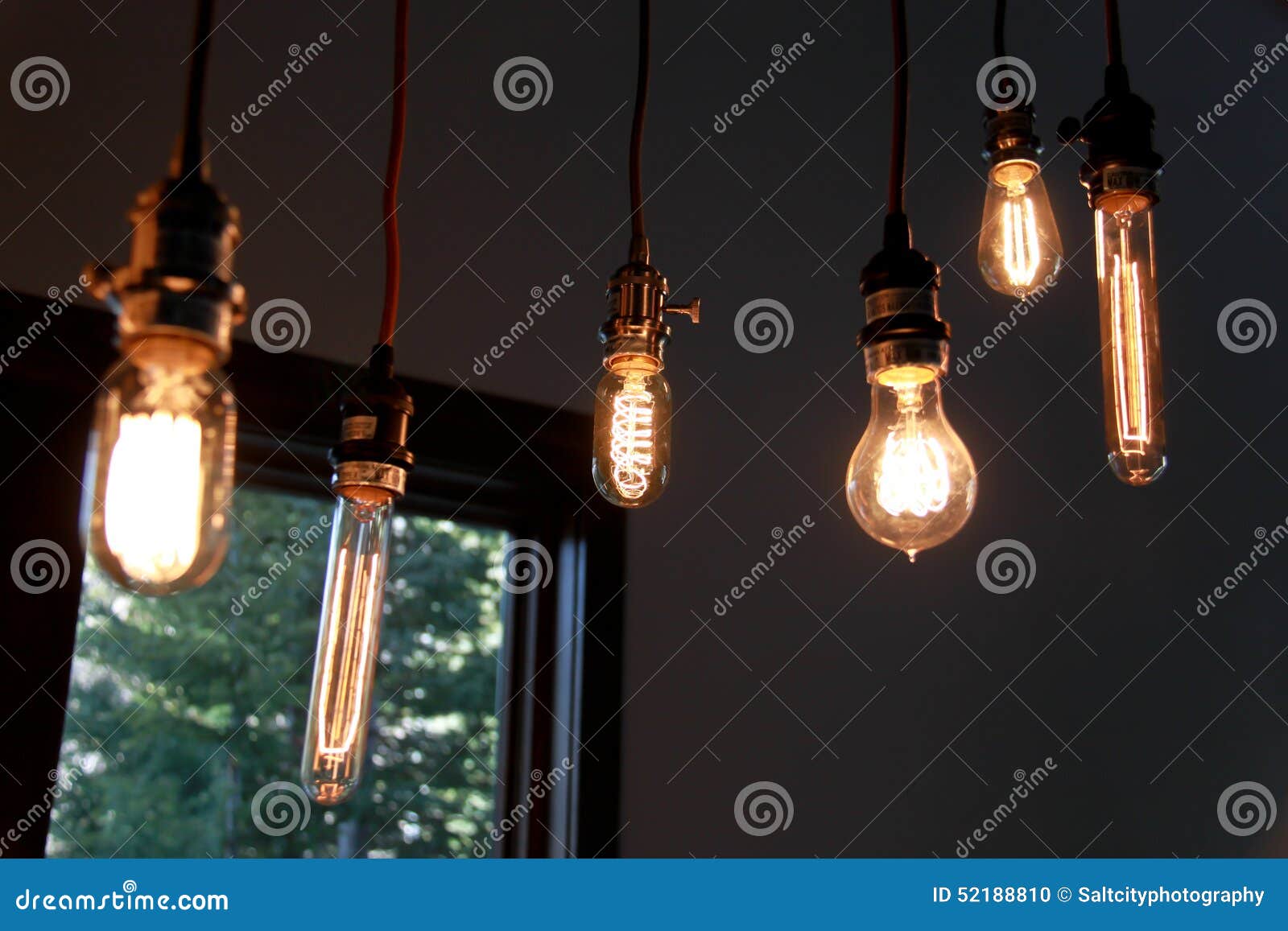Old School Light Bulbs stock photo. Image of long, middle - 52188810