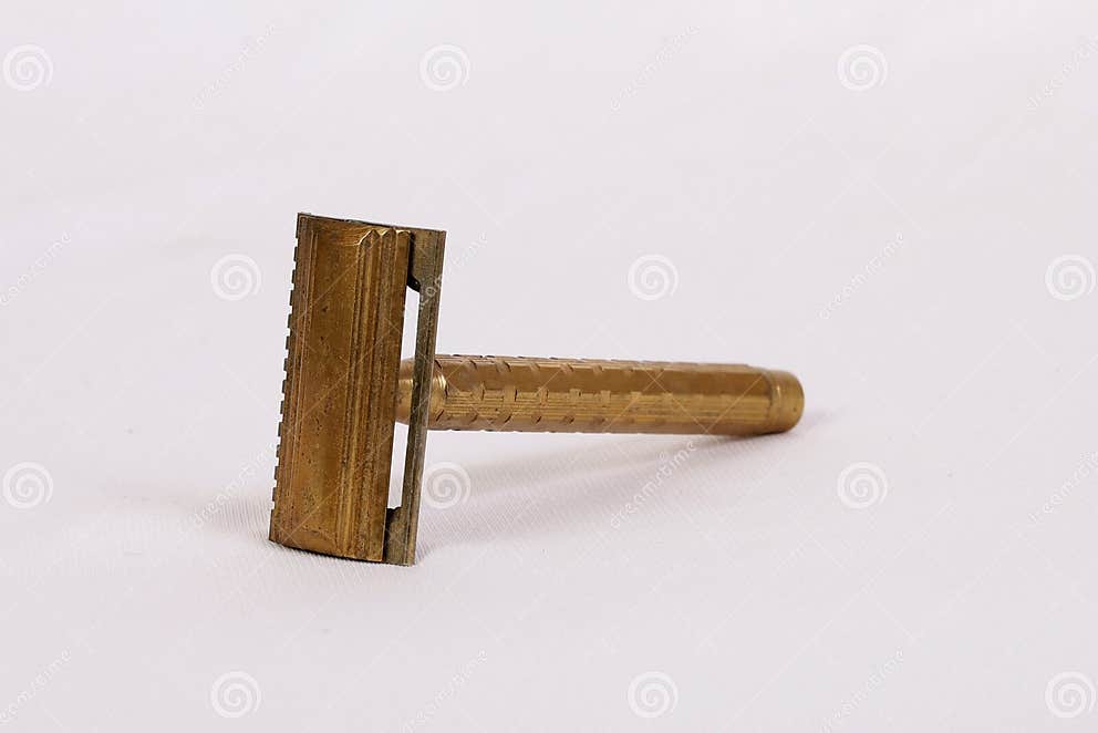 An Old School Shaving Razor Stock Image - Image of bronze, prevent ...