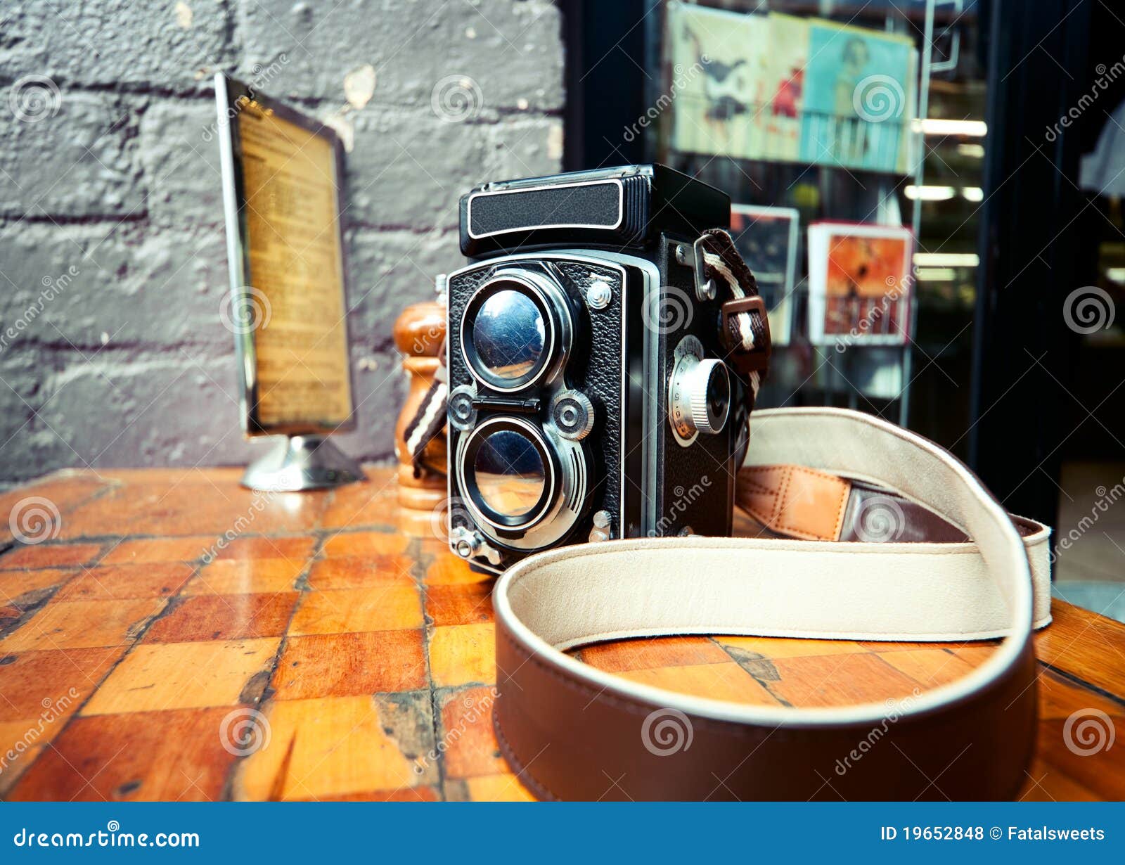 Old School TLR Camera stock photo. Image of table, single - 19652848