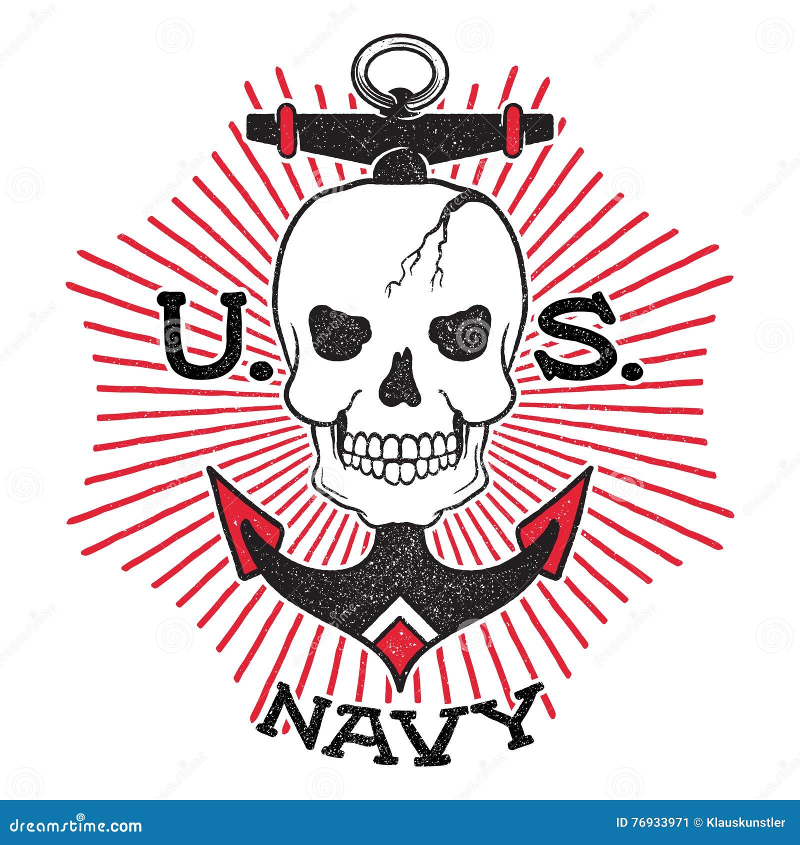 Old school US Navy design. stock vector. Illustration of bone - 76933971