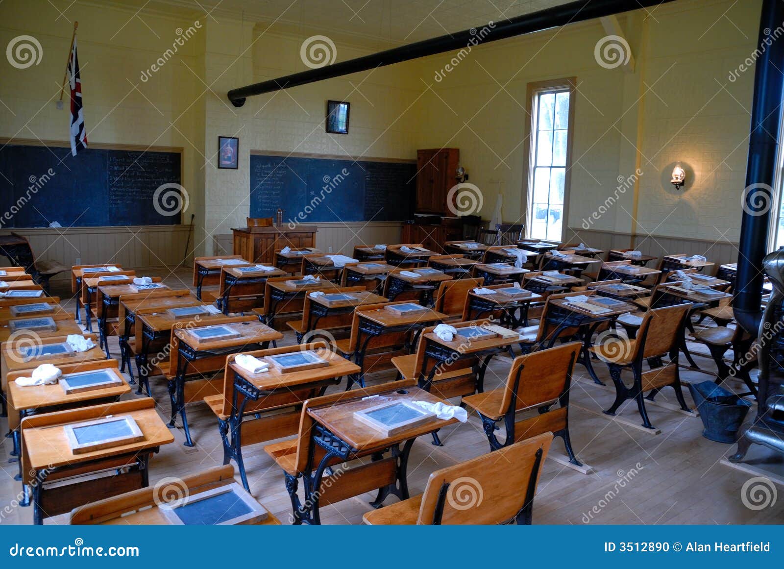 Old Schoolroom stock photo. Image of country, desks, slate - 3512890