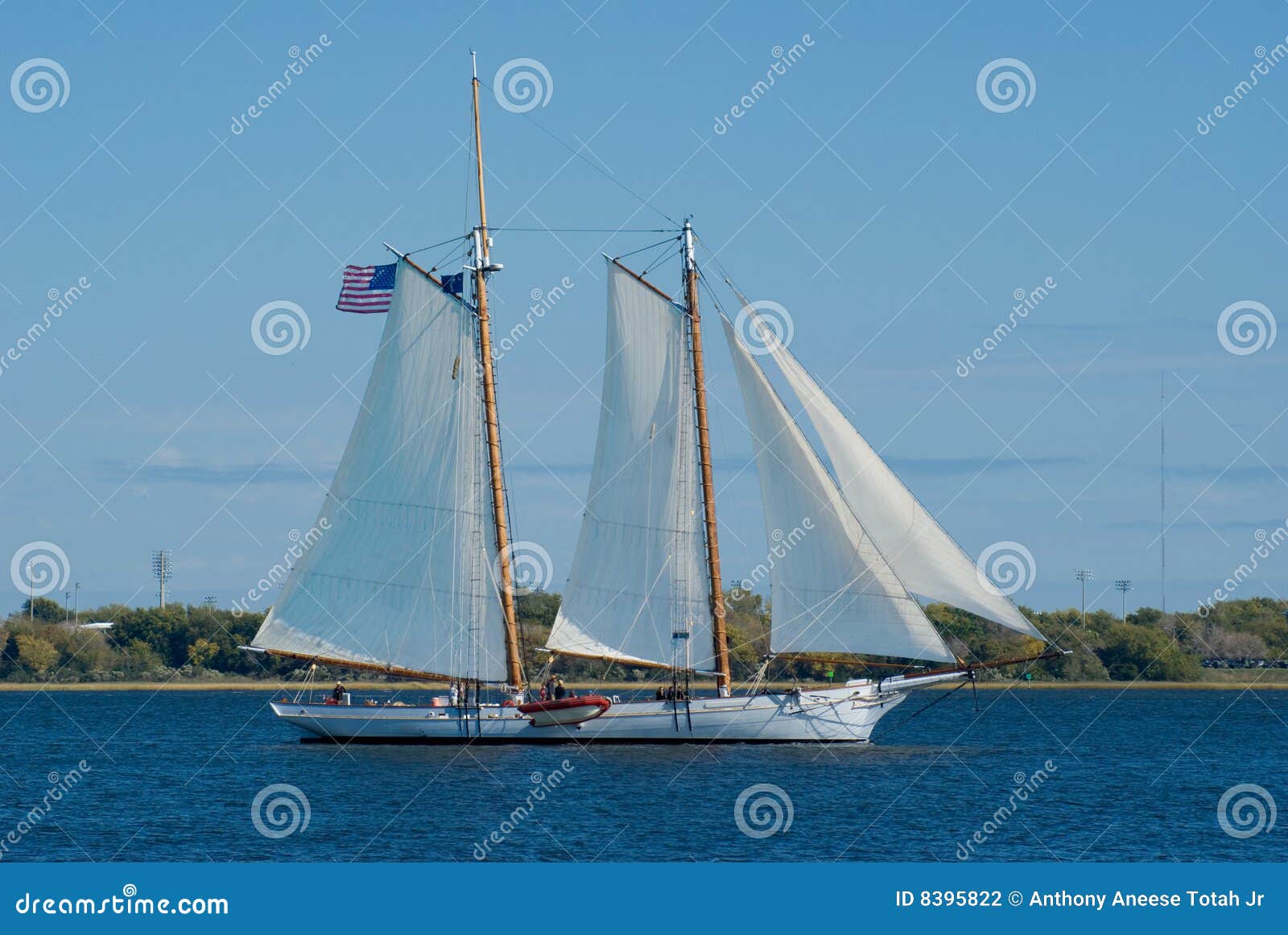 Old Schooner under sail stock photo. Image of navy, pulleys - 8395822