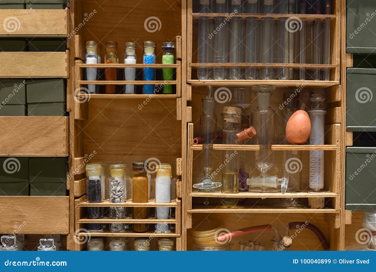Old Science Workbench with Chemical Components Stock Image - Image of ...