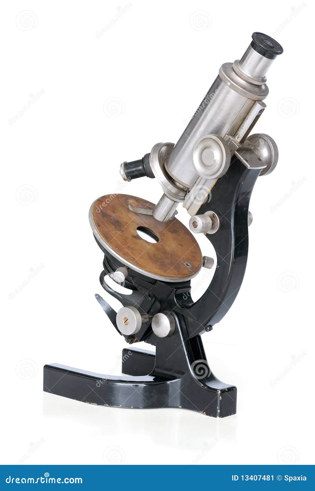 Old scientific microscope stock image. Image of experiment - 13407481