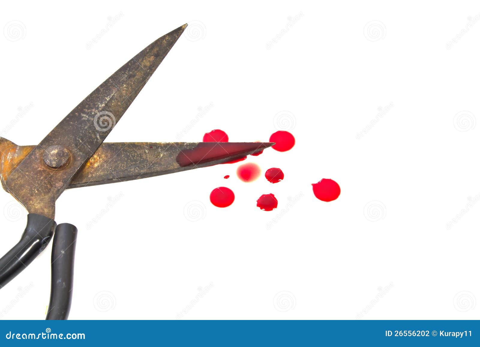 Old Scissors and a Drop of Blood. Stock Photo - Image of stainless ...