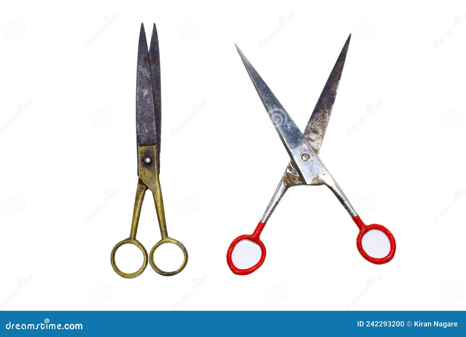 The Old Scissors are Separated Stock Photo - Image of open, metallic ...