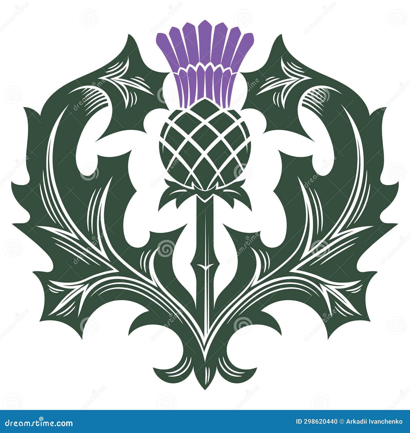 Old Scottish Design. Thistle Flower in Celtic Ethnic Style Stock ...