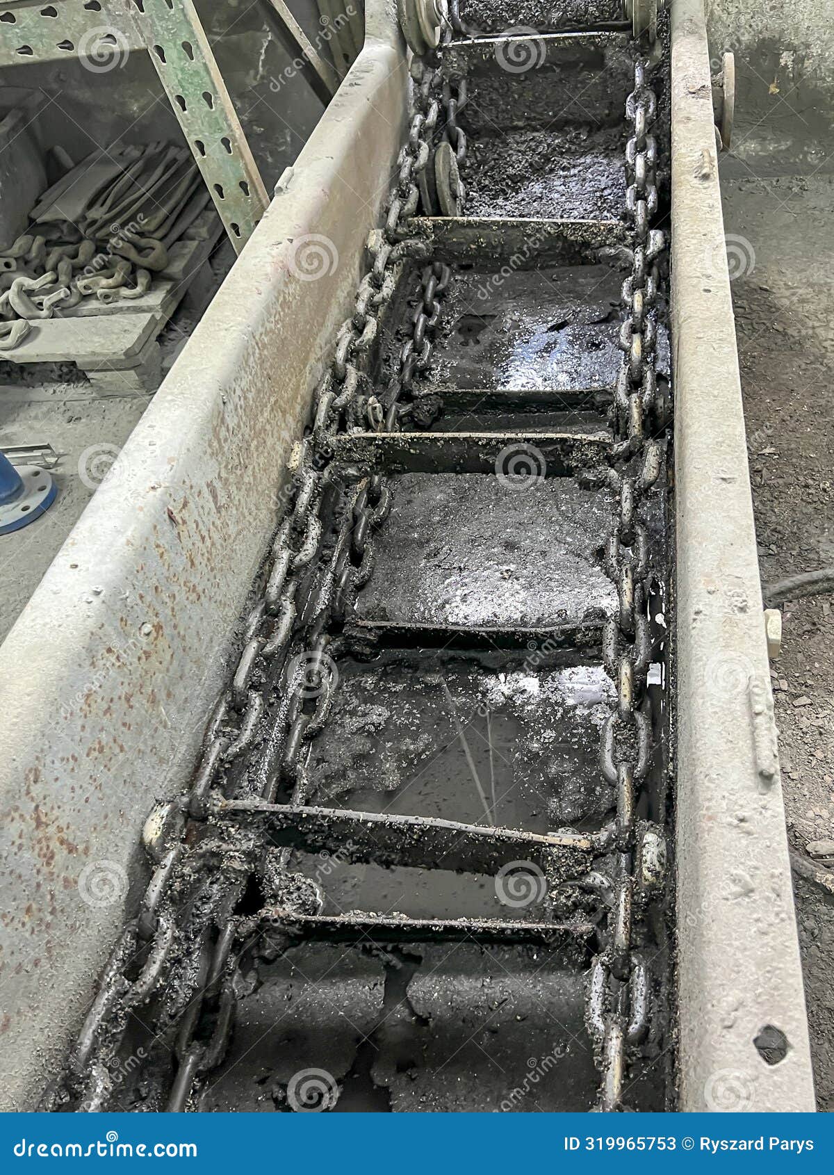 An Old Scraper Feeder for Removing from a Coal Boiler Stock Image ...