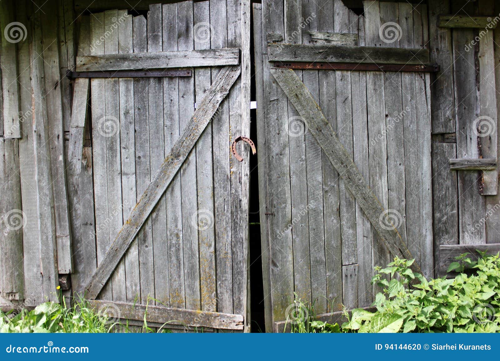 Old Scrappy Doors, Black And White Image Stock Photo | CartoonDealer ...