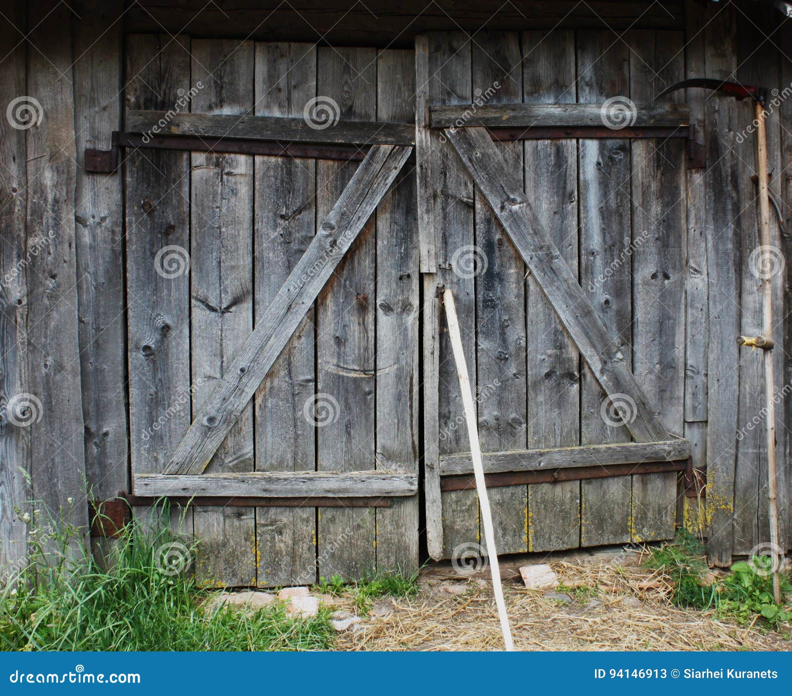 Old Scrappy Doors, Black and White Image Stock Image - Image of barn ...