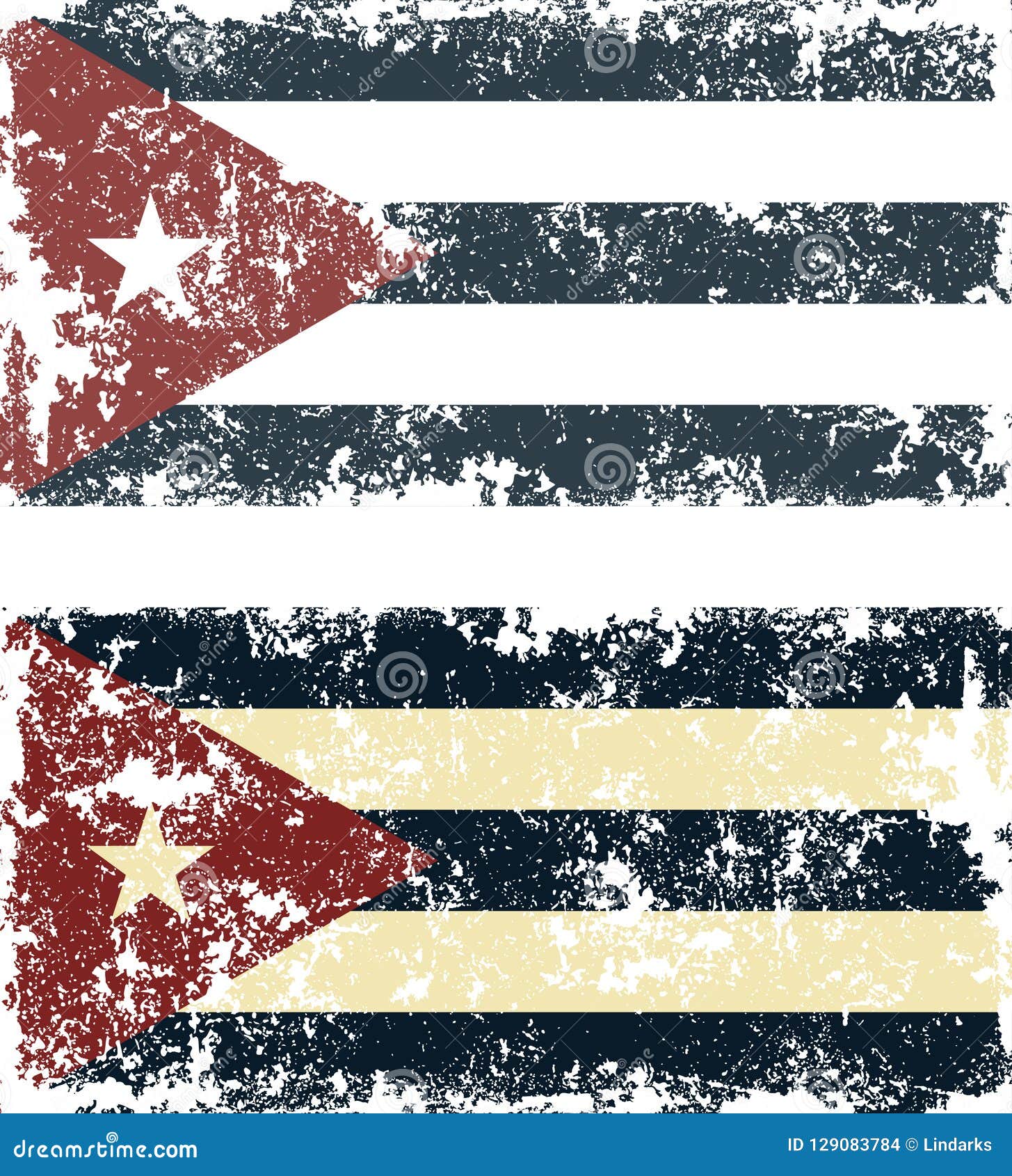 Vector Illustration of Old Scratched Flags of Cuba Stock Vector ...
