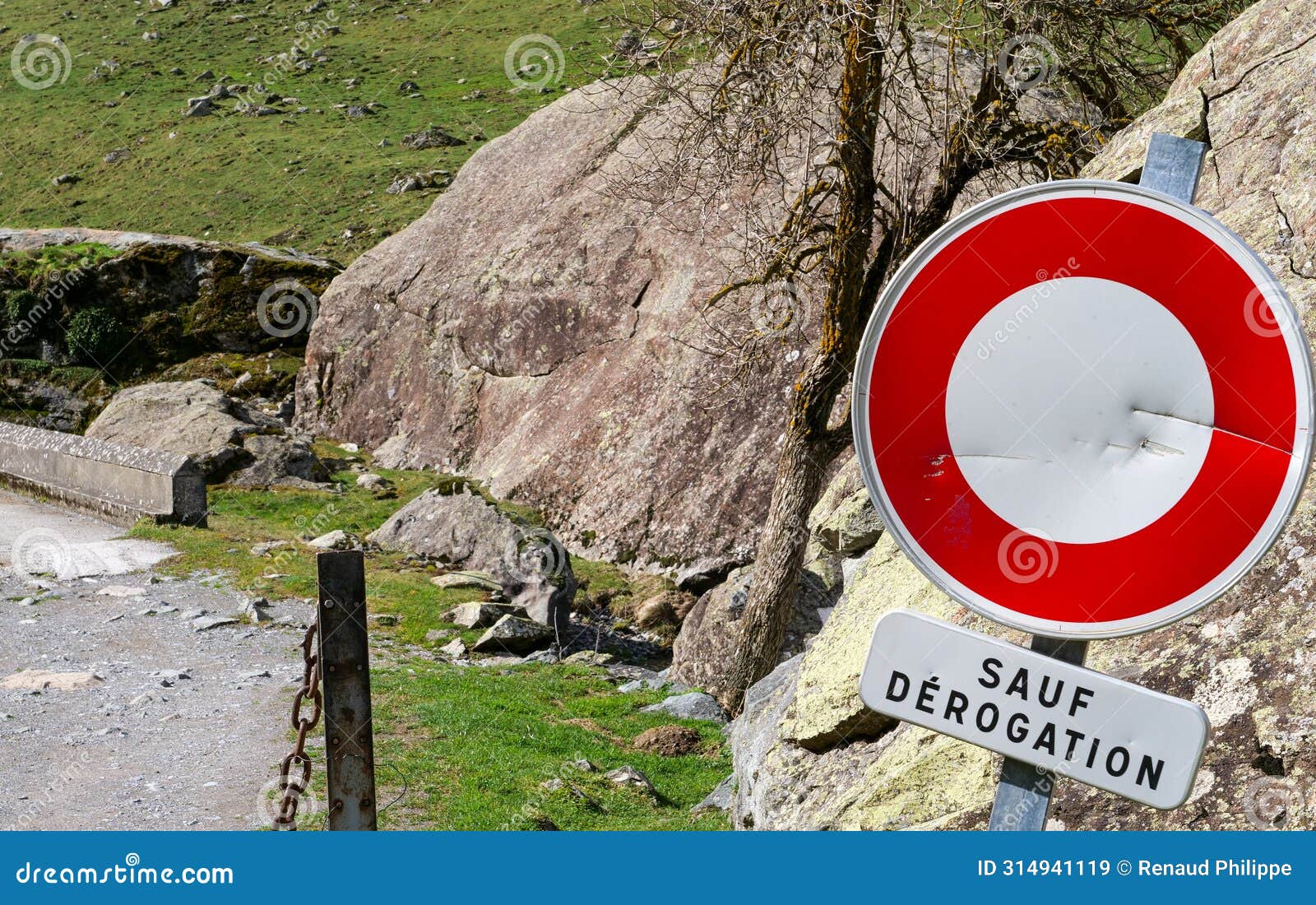 Old Scratched Round Red Road Sign No Entry Stock Image - Image of ...
