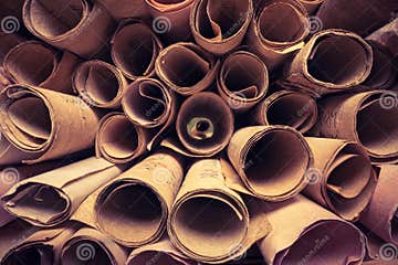 Old Scroll Library. Stack of Ancient Scrolls Stock Image - Image of ...