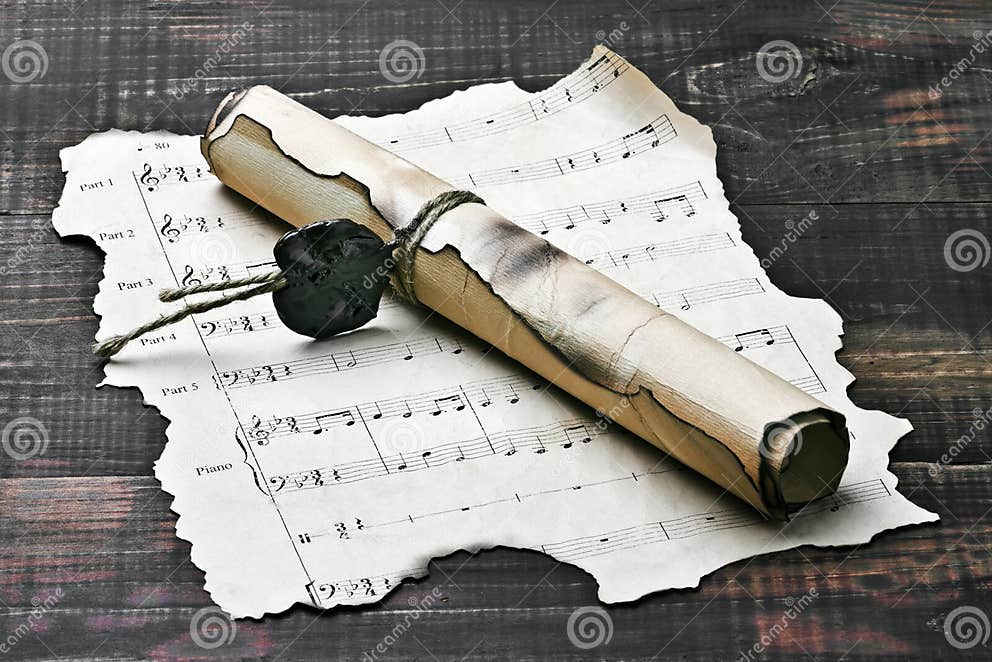 Old scroll and notes stock image. Image of antique, paper - 17599951