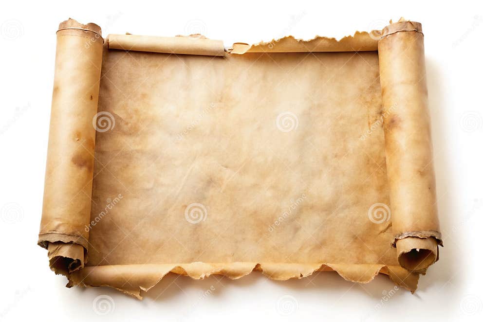 Old Scroll Parchment or Paper Isolated on White Stock Illustration ...