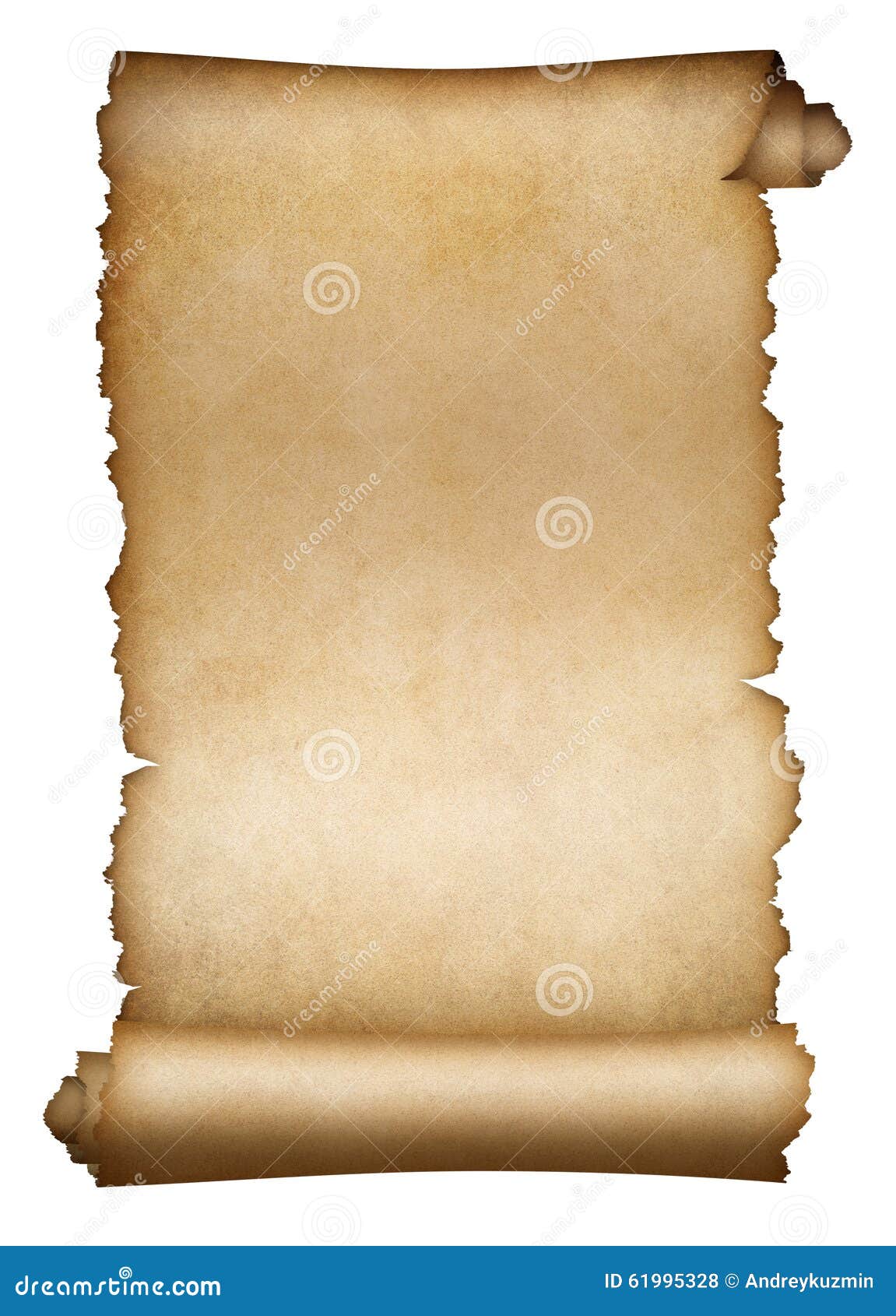 Old Scroll Parchment or Paper Isolated Stock Photo - Image of quality ...