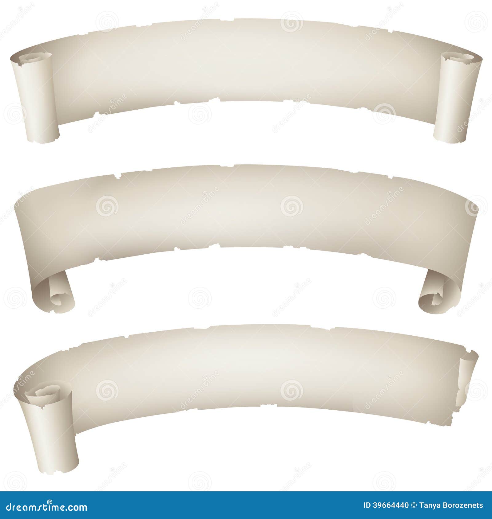 Old scroll ribbon banners stock vector. Illustration of manuscript ...