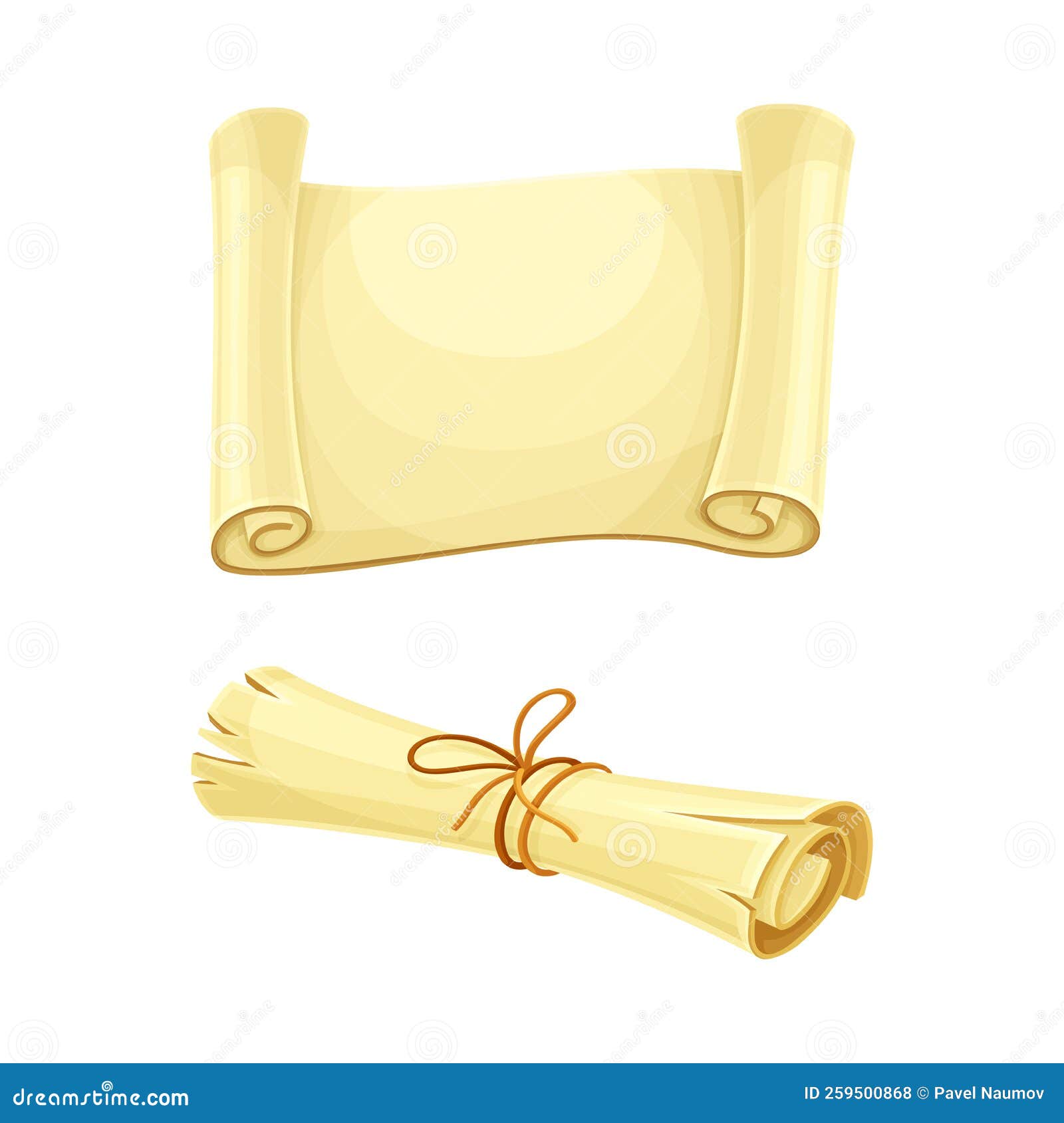 Old Scroll or Roll of Papyrus, Parchment or Paper Containing Writing ...