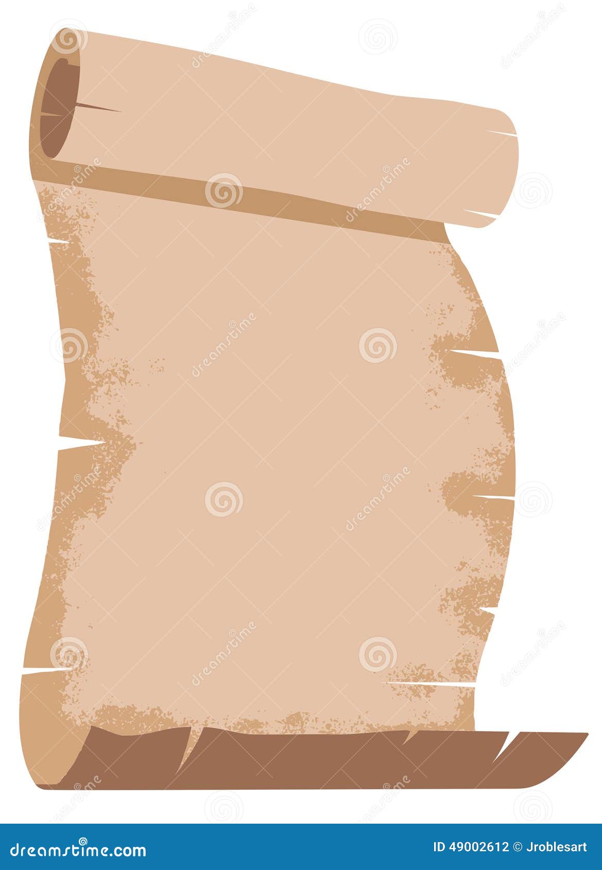 Tattered Scroll. Rolled Document For Letter Manuscript, Cartoon Vector ...