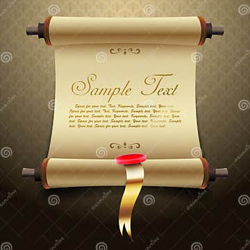 Old Scroll. Vector Illustration Stock Vector - Illustration of abstract ...