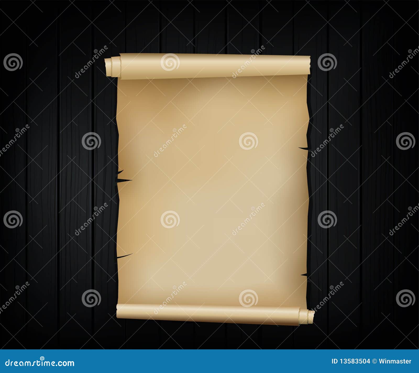 Old Scroll on the Wooden Planks Stock Vector - Illustration of design ...