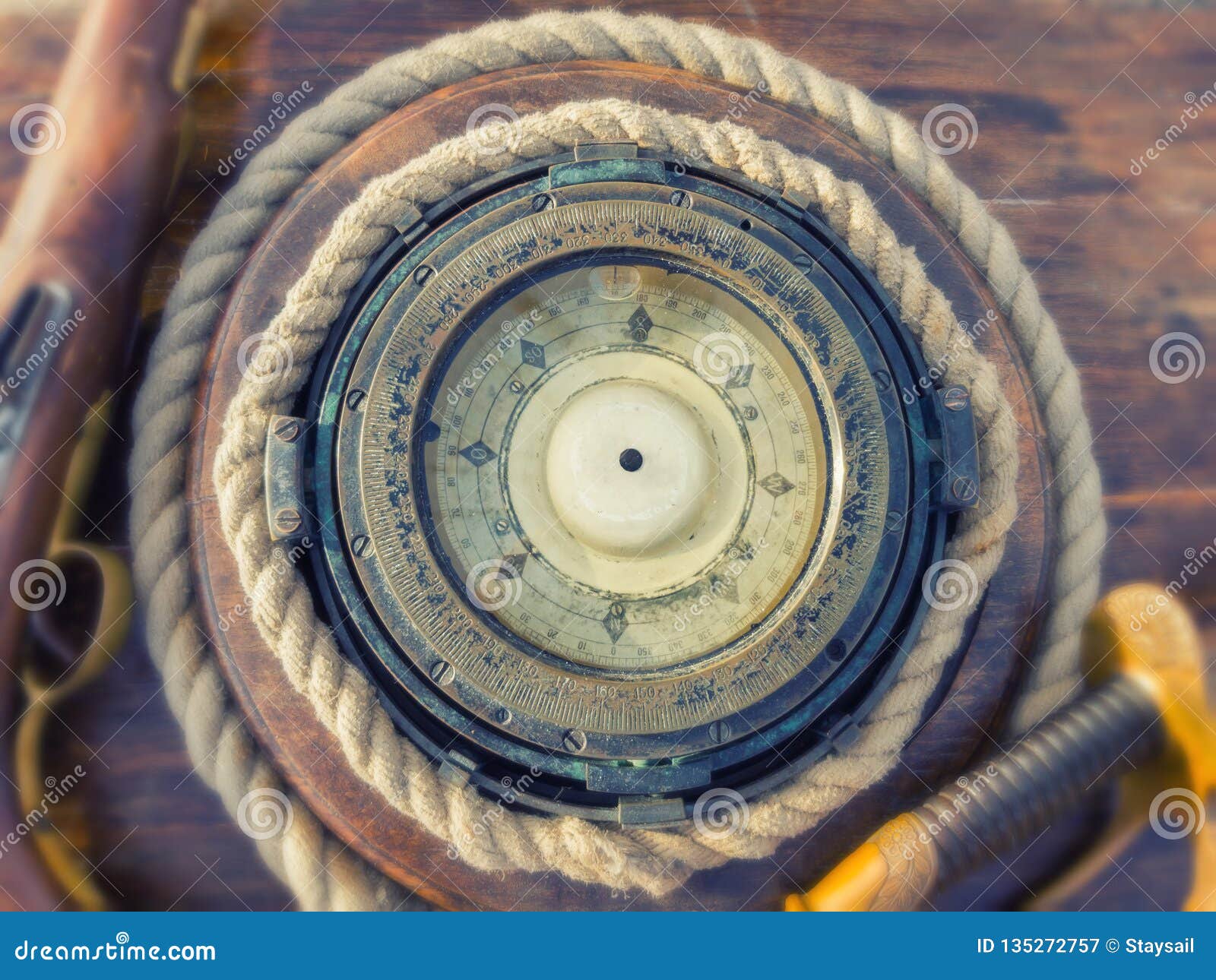 Old Sea Compass Selective Focus Stock Image Image Of Metal Medieval 135272757