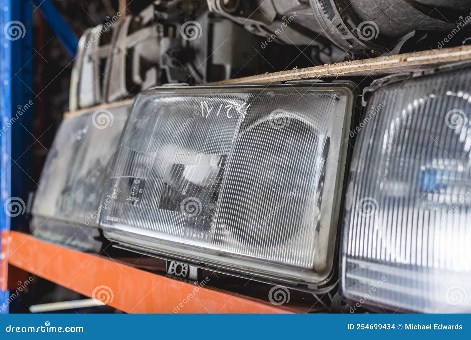 Old Secondhand Surplus Headlight or Head Lamp Assembly Parts at an Auto ...