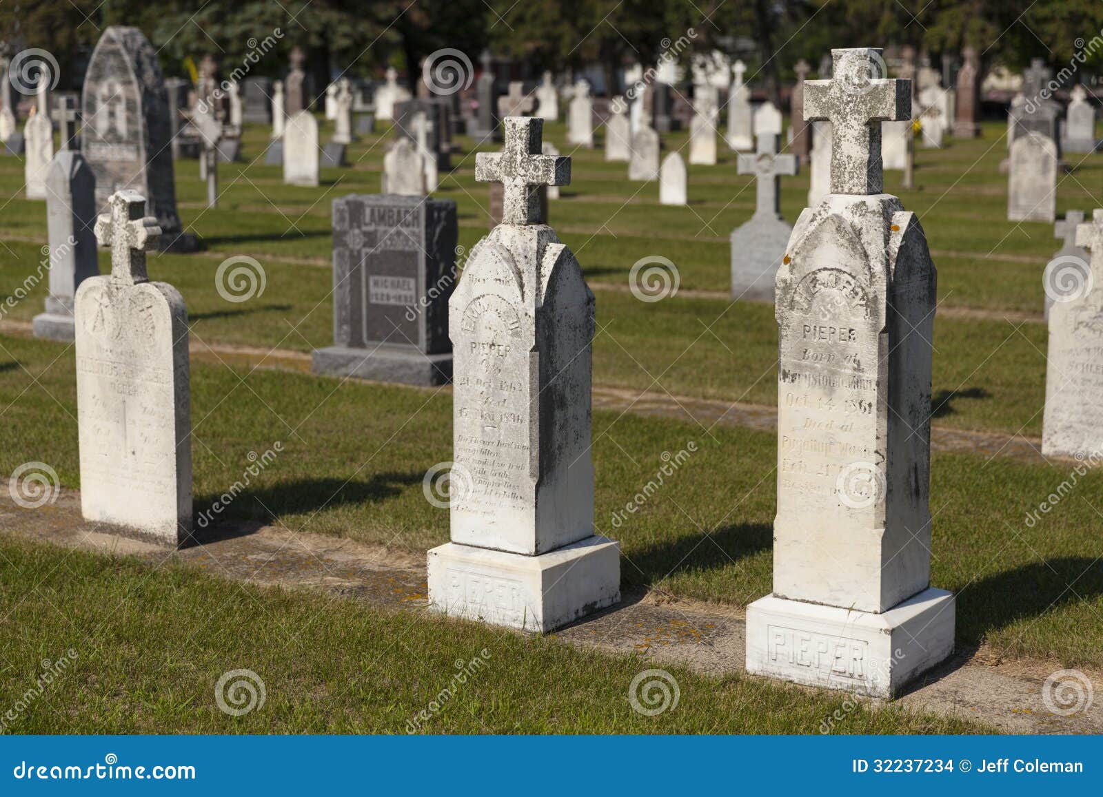 An Old Section of a Small Town Graveyard during Daylight. Editorial ...