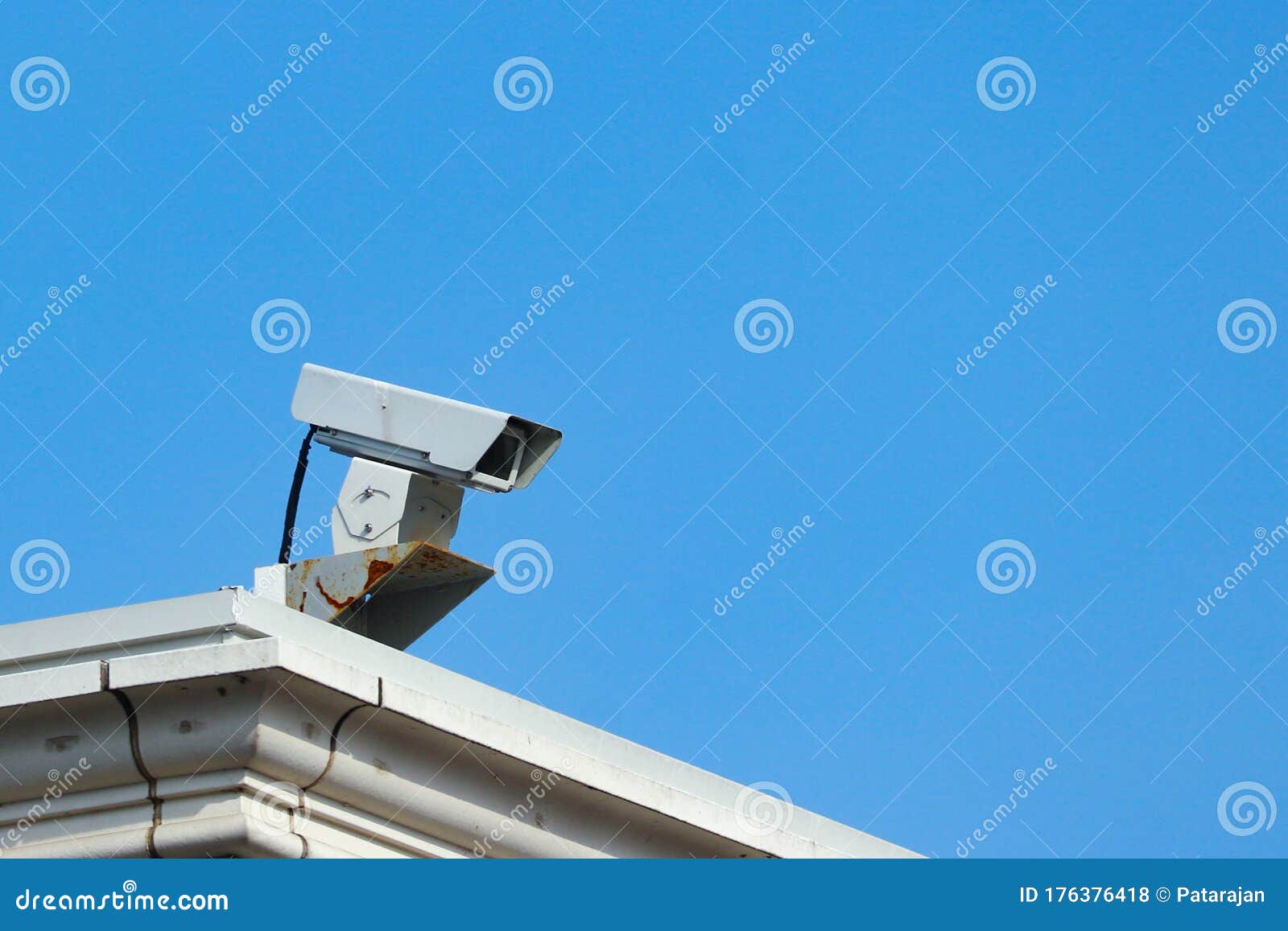 An Old Security Camera Watching the Safety for Everyone from High Place ...