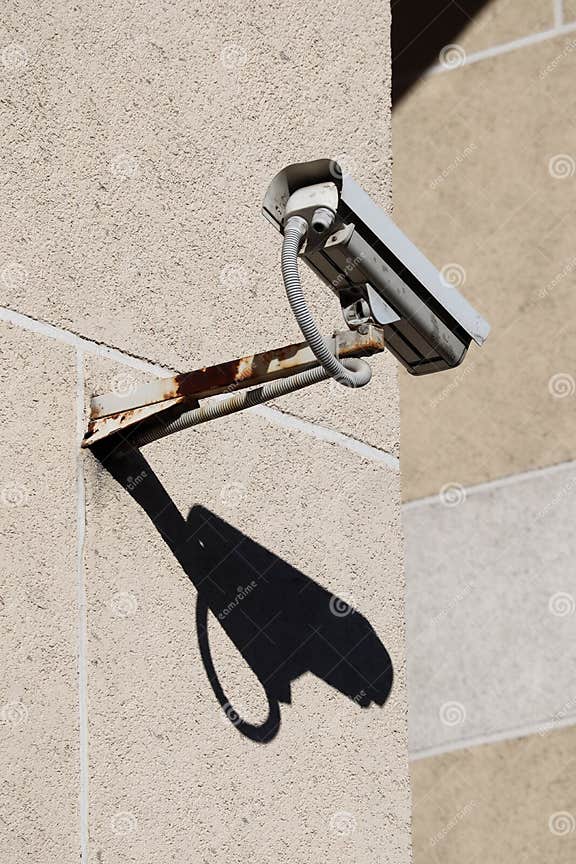 Old Security Surveillance Video Camera on the Wall Stock Image - Image ...