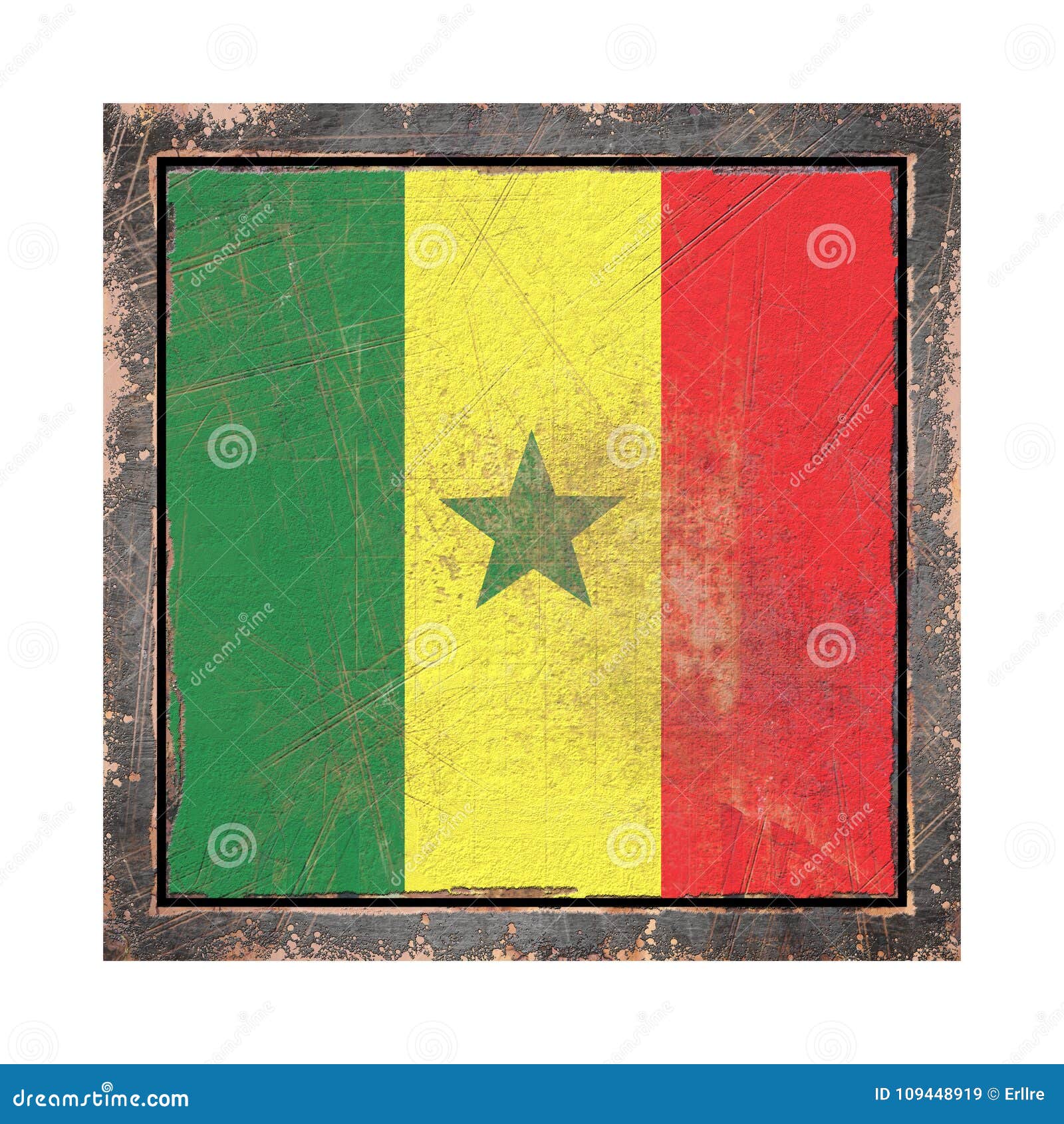 Old Senegal flag stock illustration. Illustration of african - 109448919