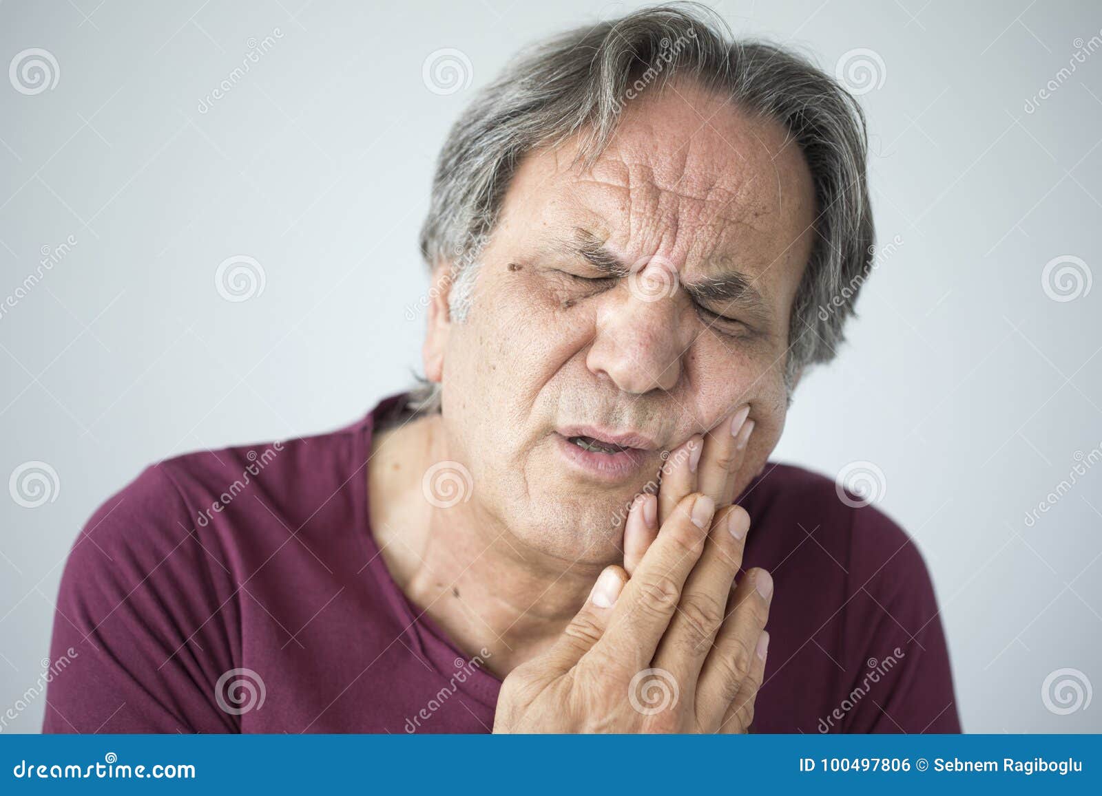Old man with toothache stock photo. Image of dental - 100497806