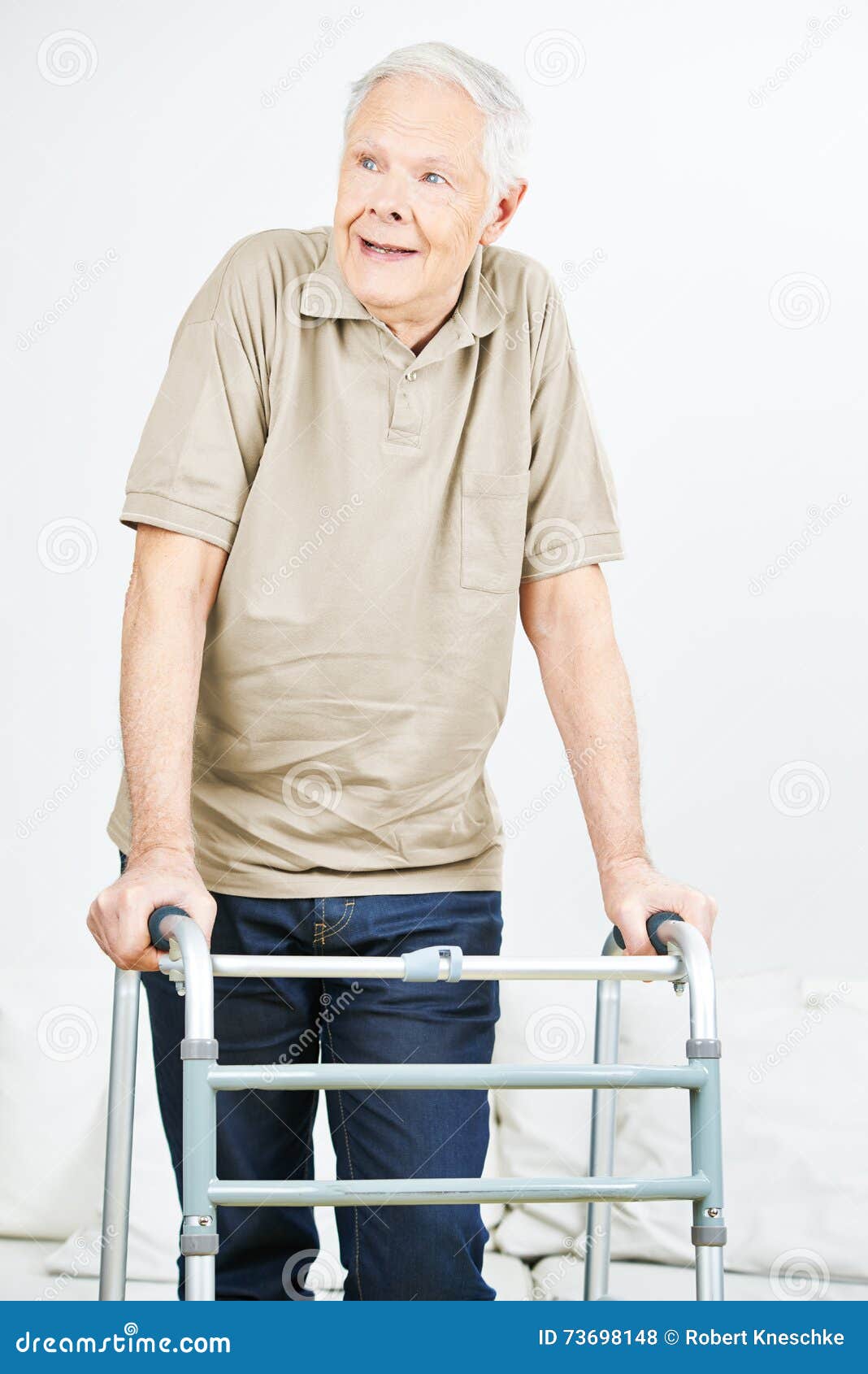 Old senior man with walker stock photo. Image of senior - 73698148