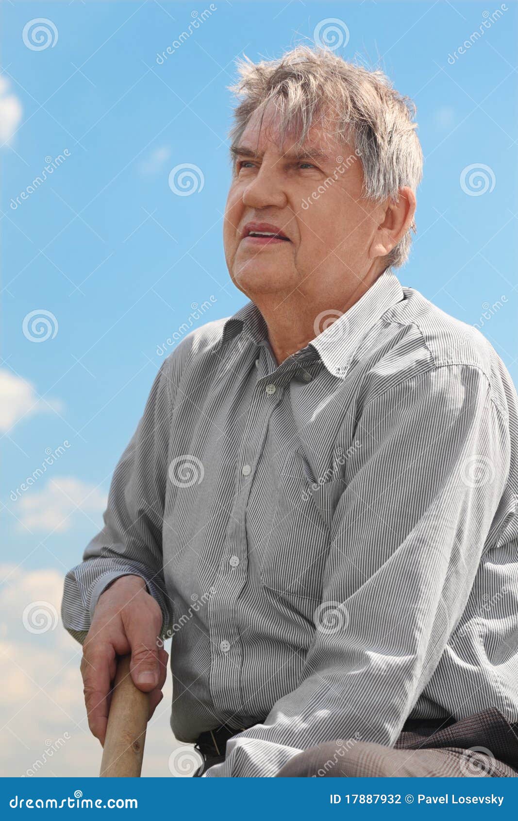 Old Senior with Shovel Digging Stock Photo - Image of portrait, grey ...