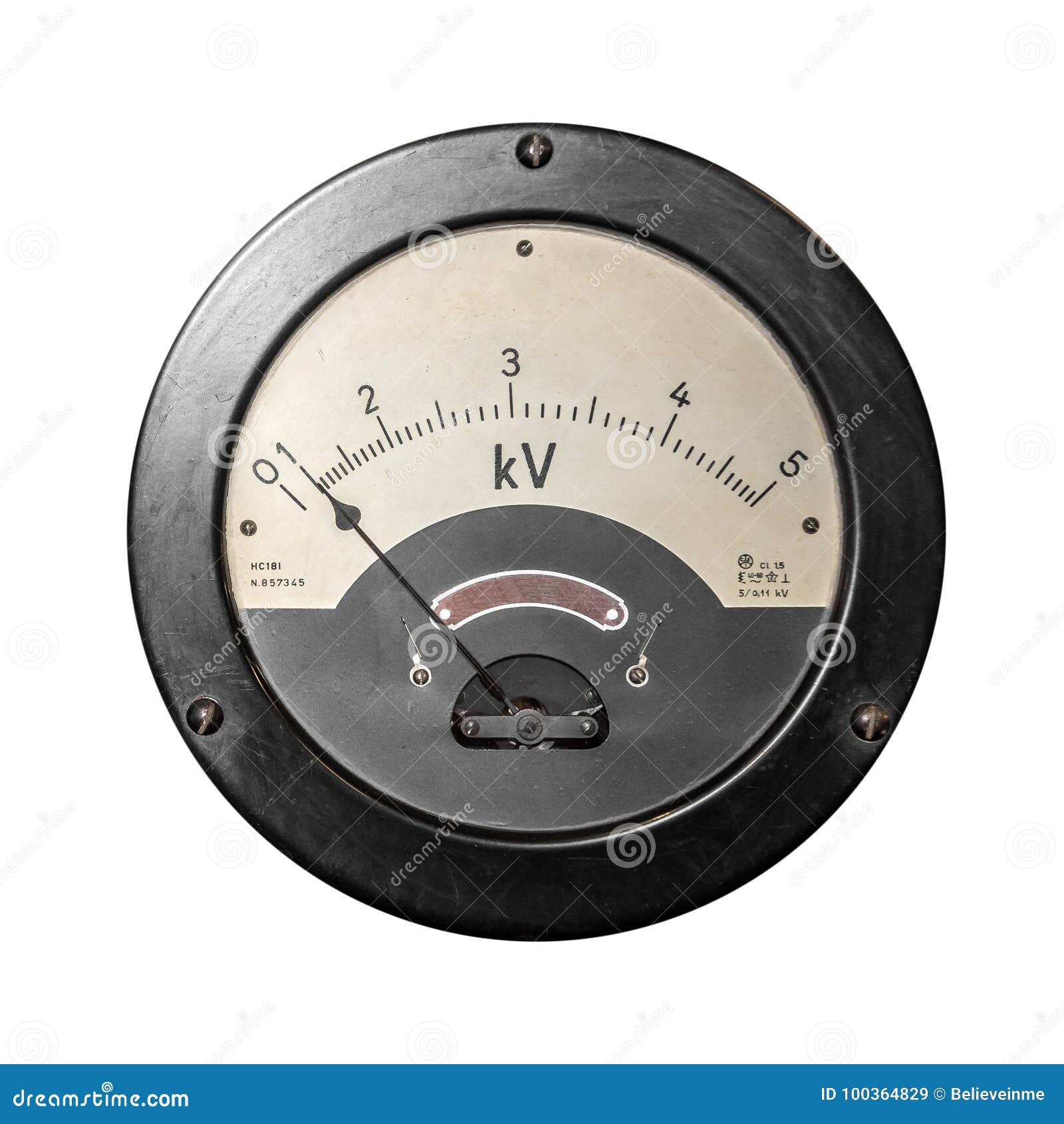 Old Sensor Voltmeter Isolated on White. Stock Image - Image of meter ...