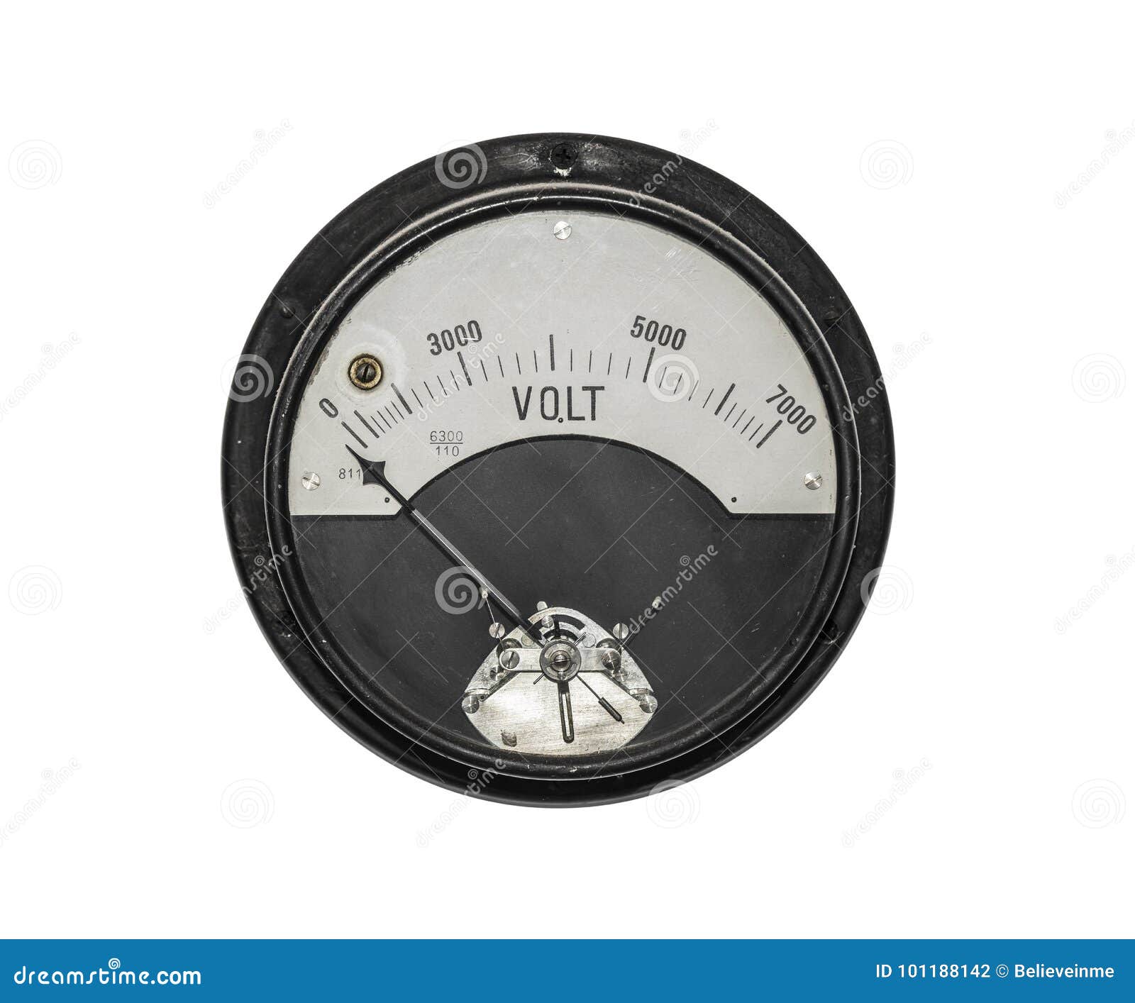 Old Sensor Voltmeter Isolated on White. Stock Photo - Image of celsius ...