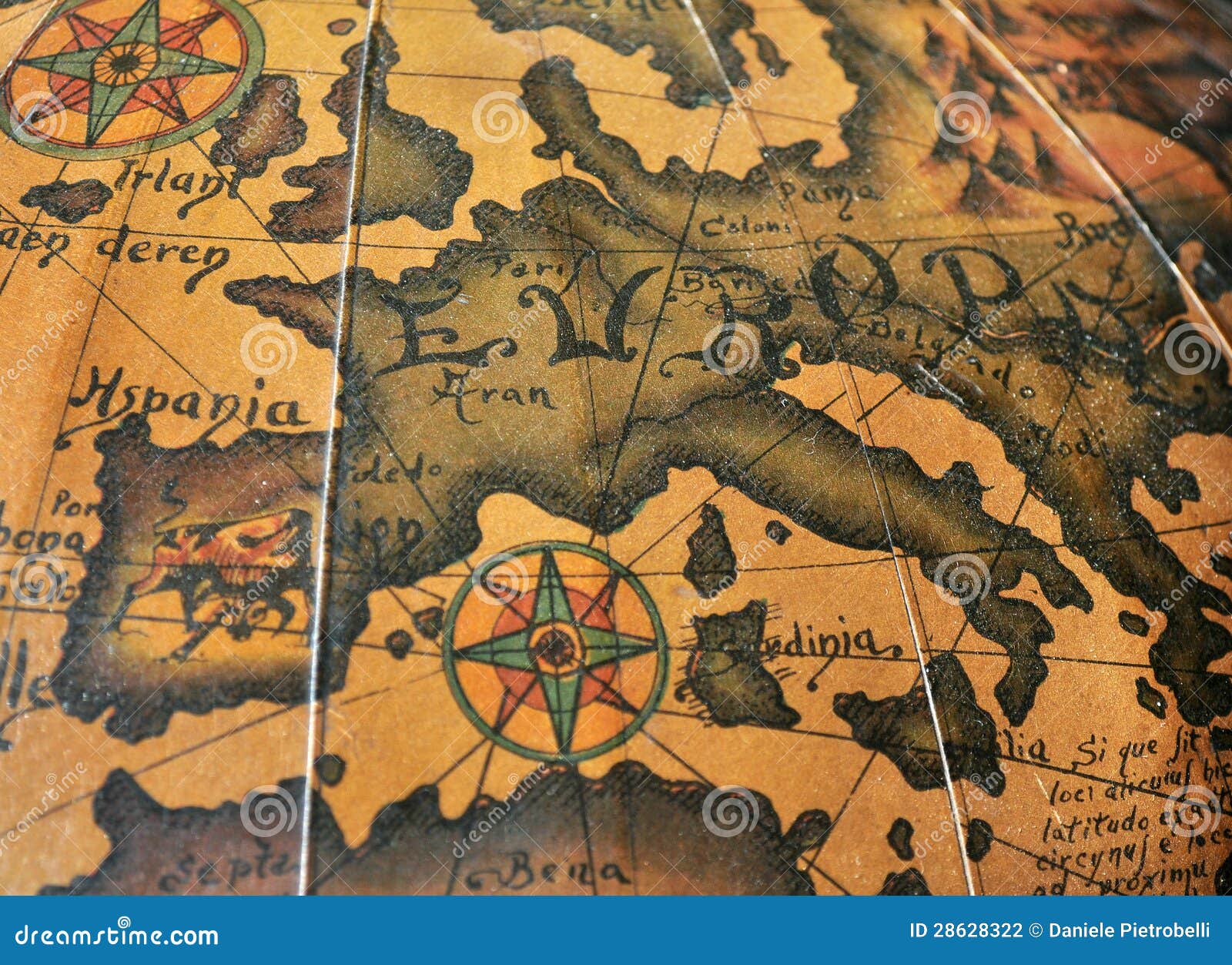 Old Sepia Europe Map Stock Photo | CartoonDealer.com #28628322