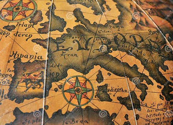 Old sepia Europe map stock photo. Image of dirty, history - 28628322