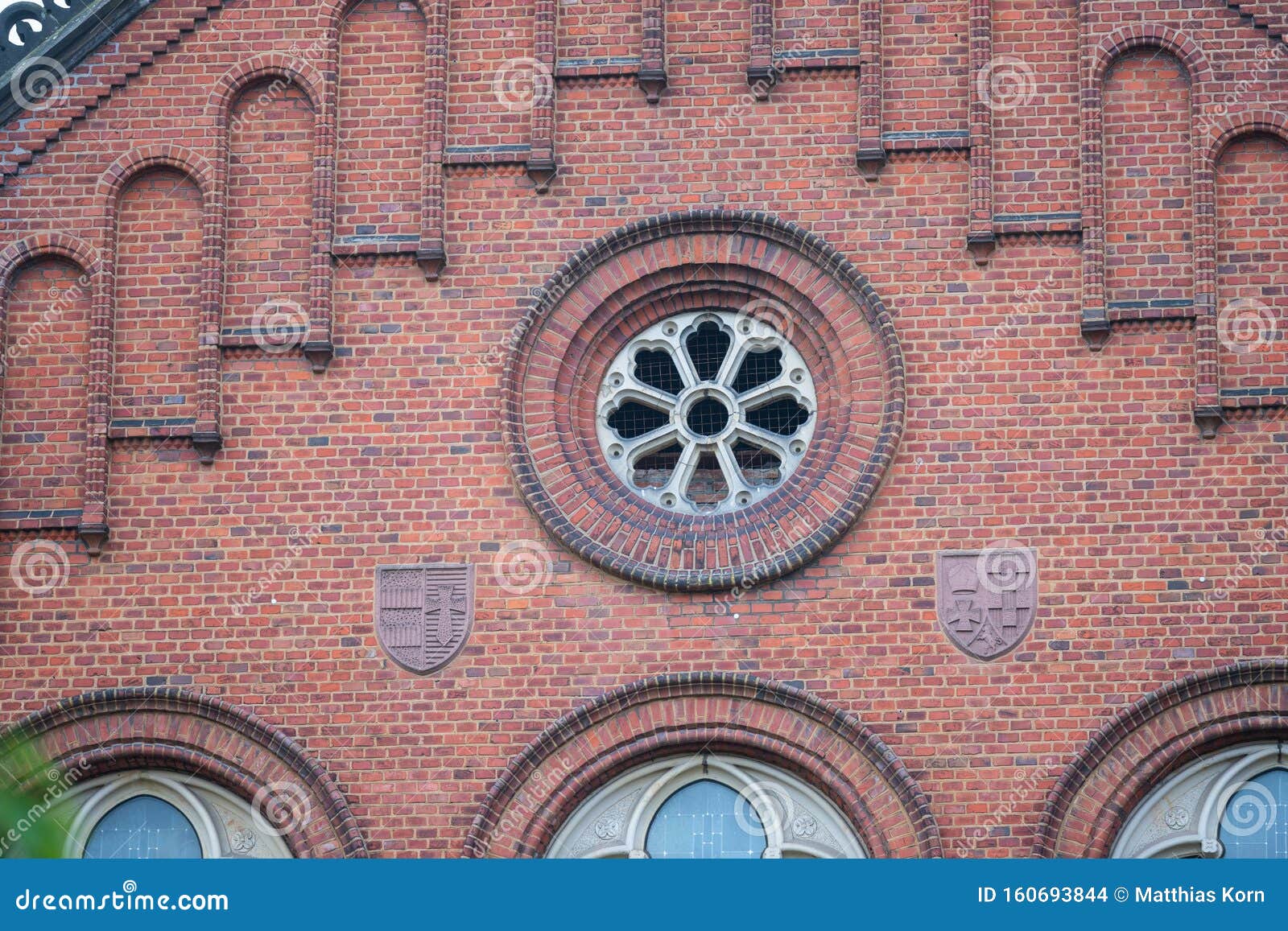 An Old Seti Red Facade with Beautiful Patterned Glass Windows Stock ...