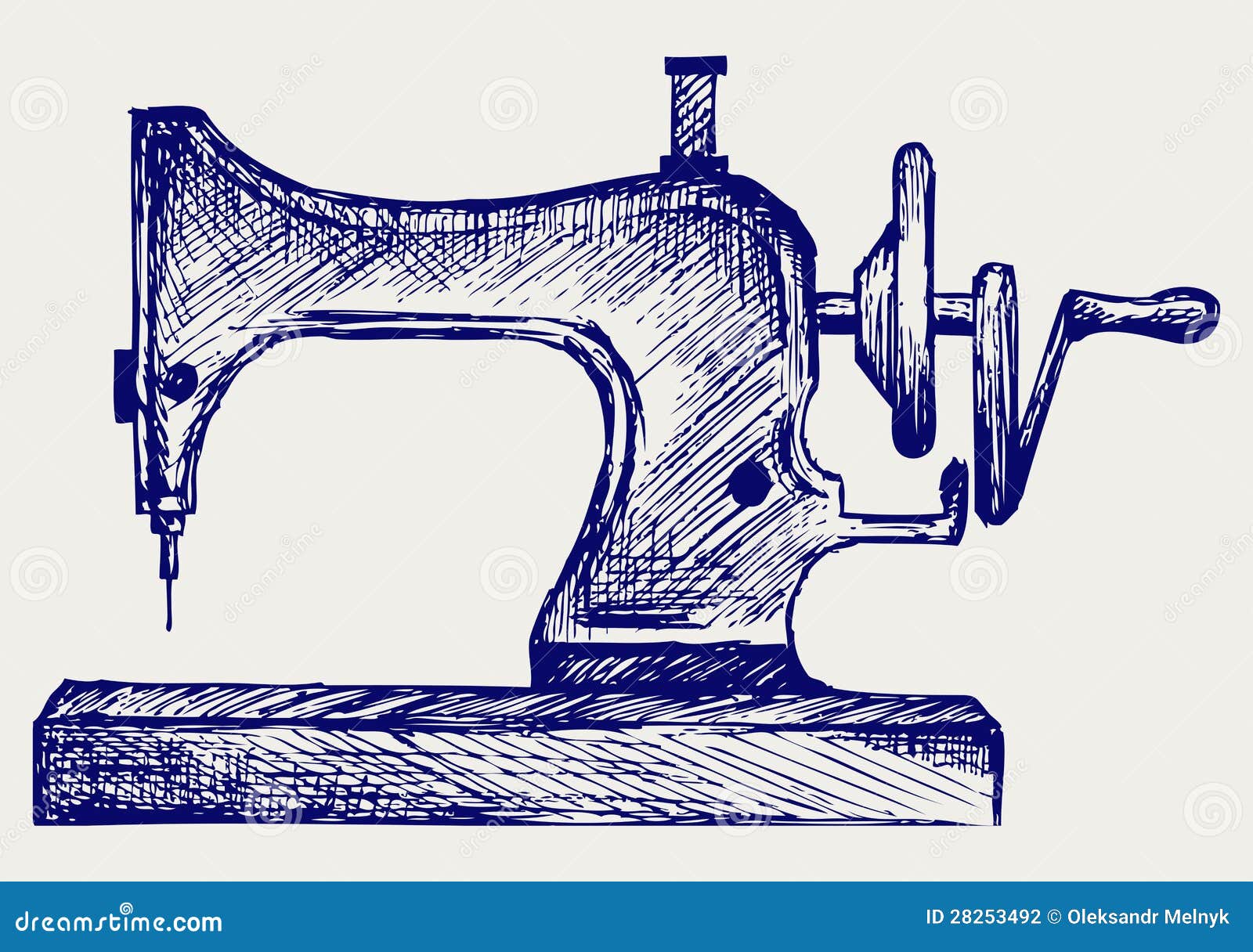 Old sewing machine stock vector. Illustration of embroidery - 28253492