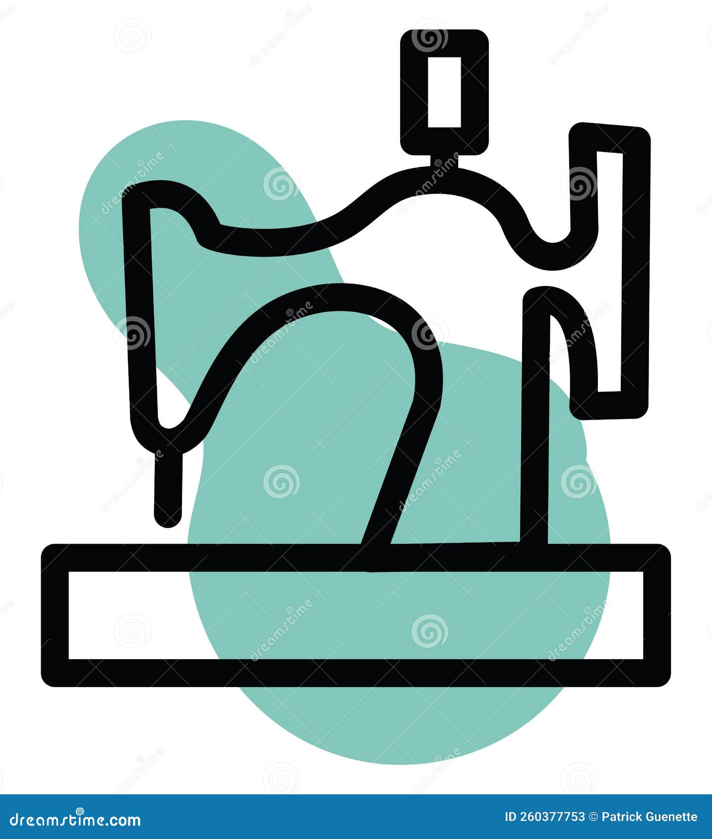 Old sewing machine, icon stock vector. Illustration of industrial ...