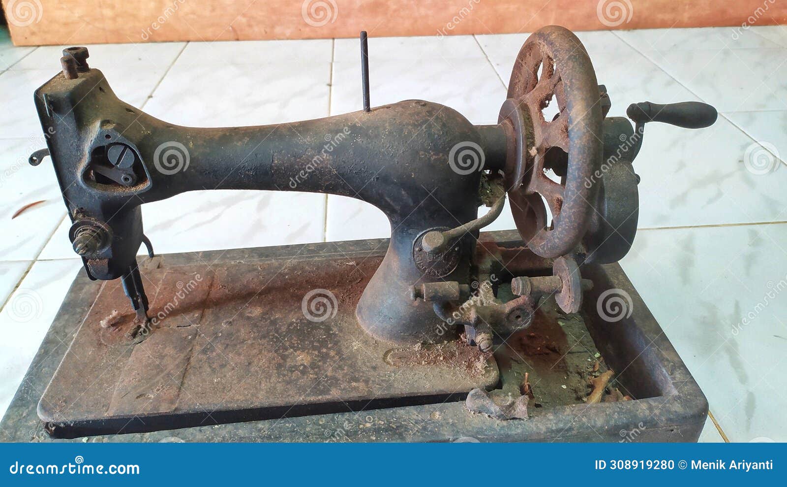 An Old Sewing Machine that is Worn Out and Broken Stock Photo - Image ...