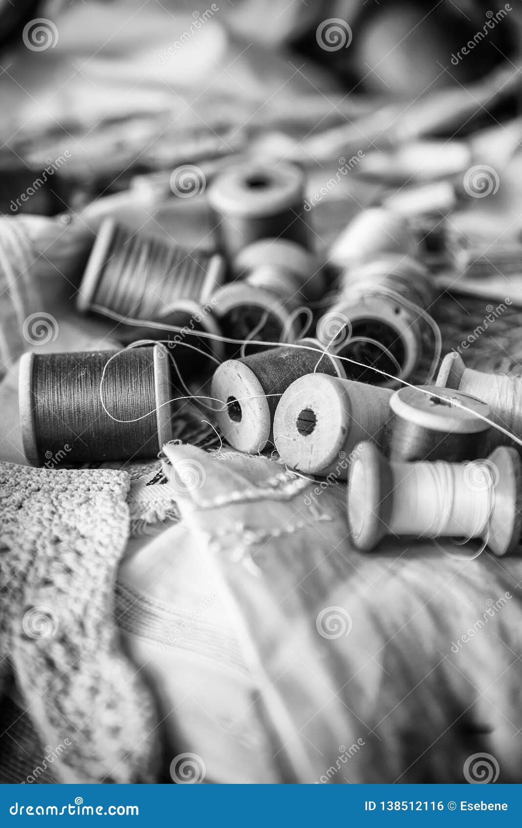 Old sewing threads stock photo. Image of color, cotton - 138512116