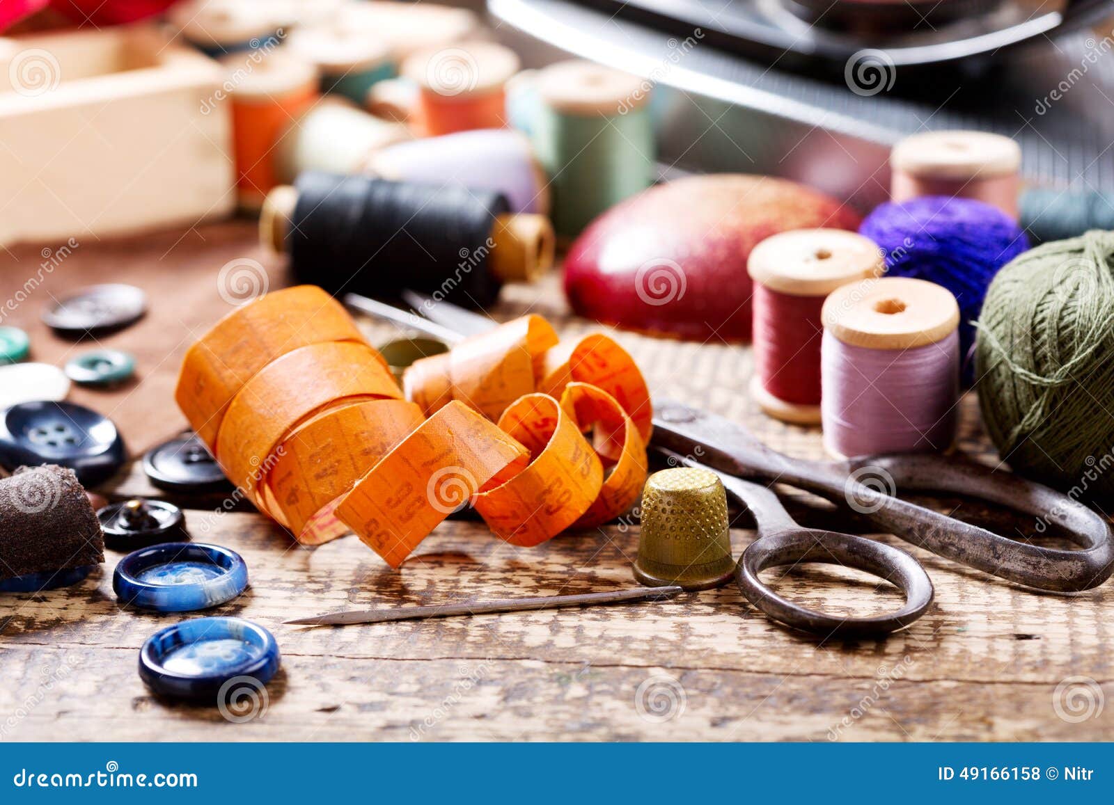 Old sewing tools stock photo. Image of measure, meter - 49166158
