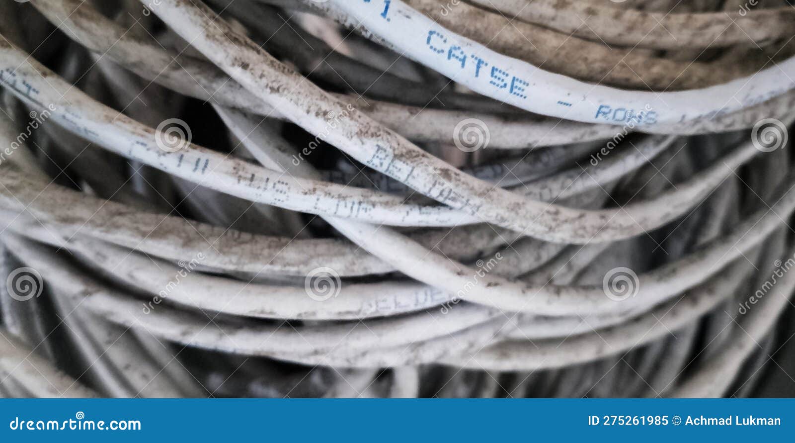 Old and Shabby Computer Network Cables Stock Image - Image of iron ...
