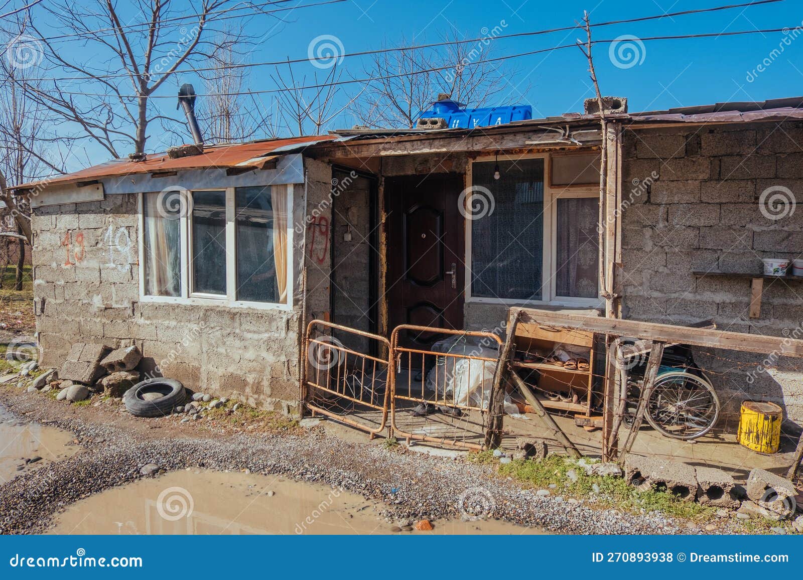 Old Shabby Houses in the Slum District Stock Photo - Image of slum ...