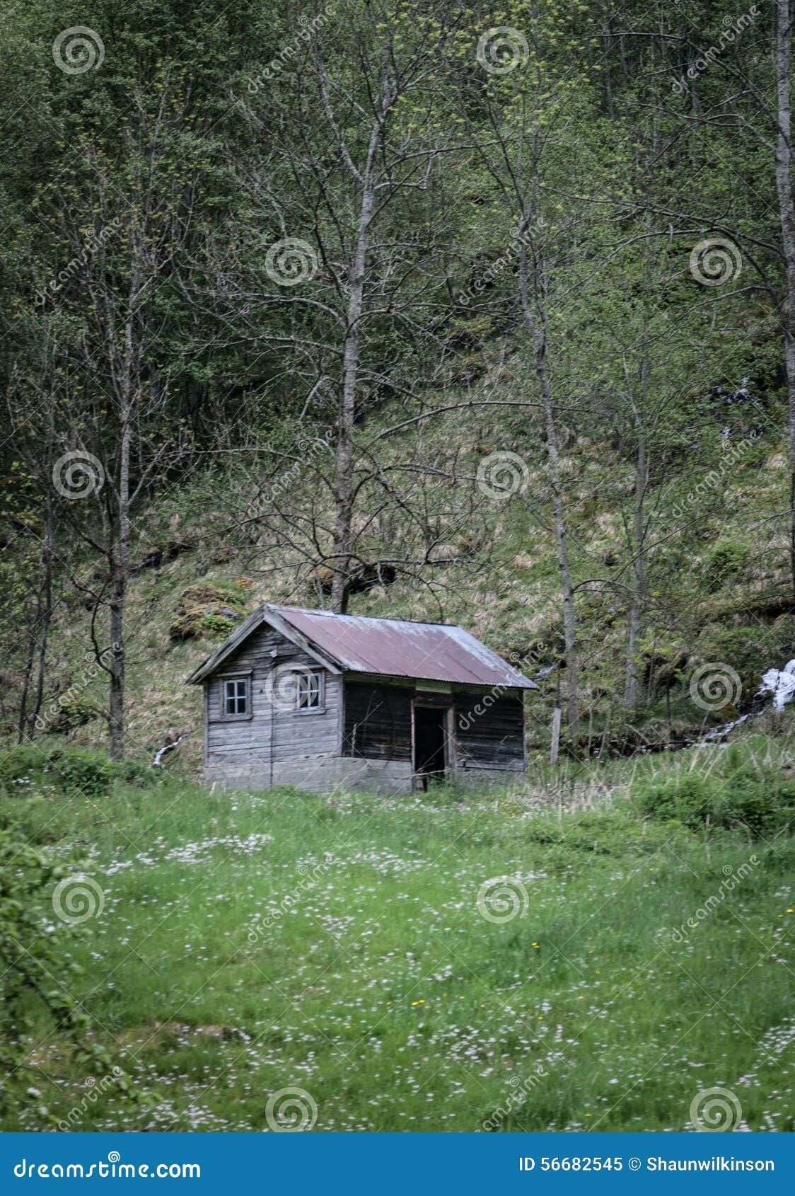 Old shack in the hills stock image. Image of exterior - 56682545