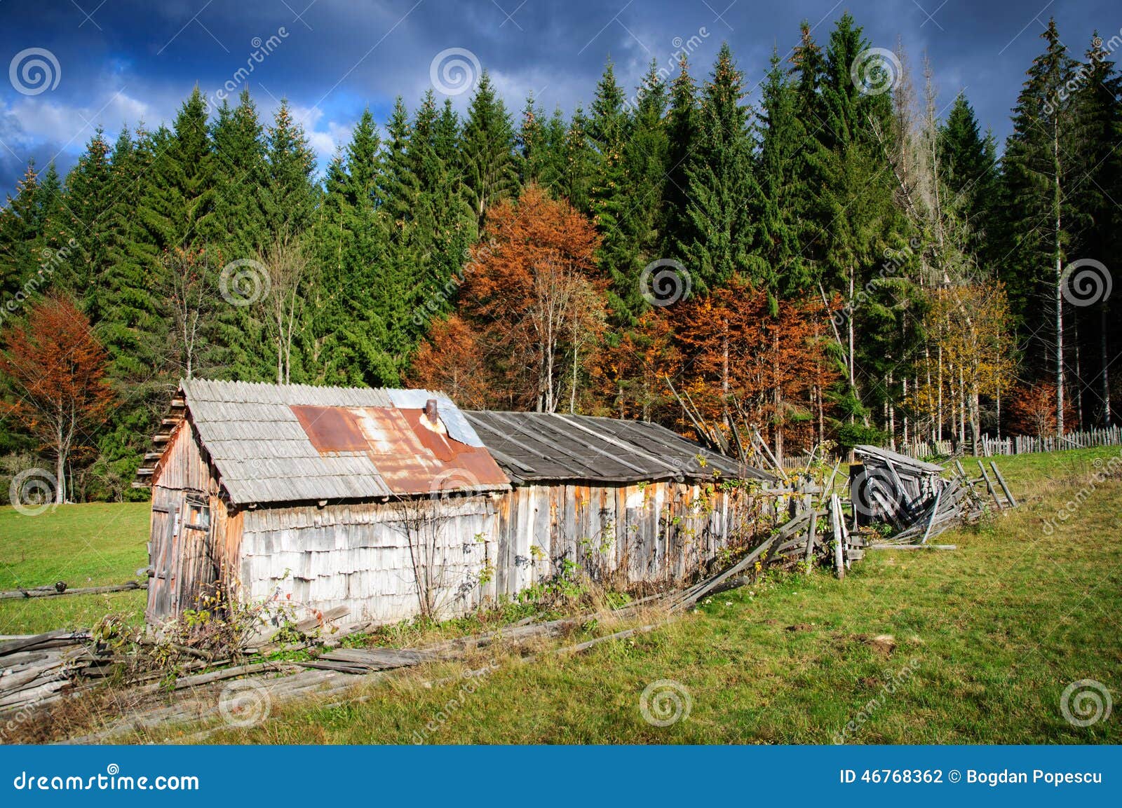 Old Shack stock photo. Image of nature, clouds, seasons - 46768362